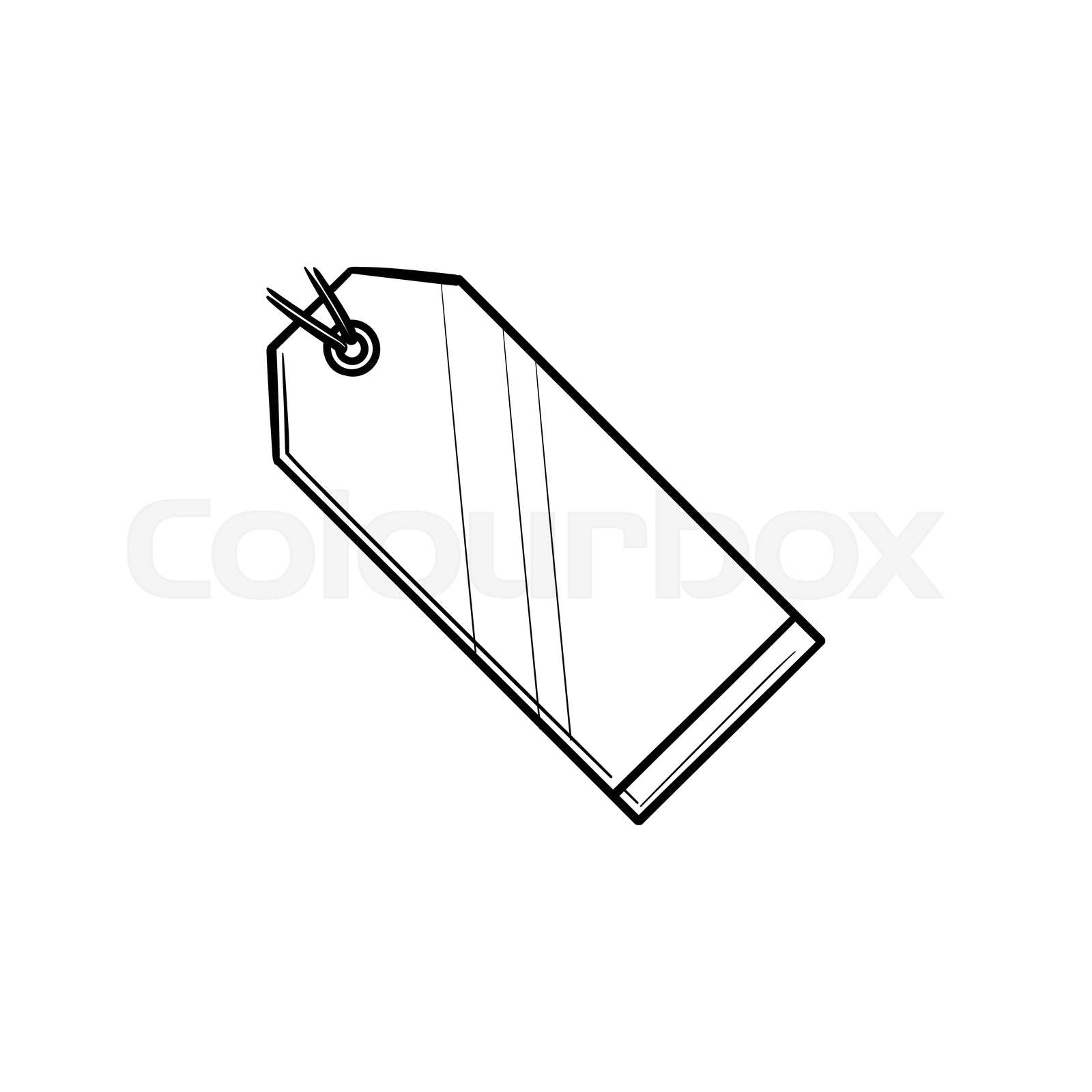 Price tag hand drawn outline doodle icon. | Stock vector | Colourbox