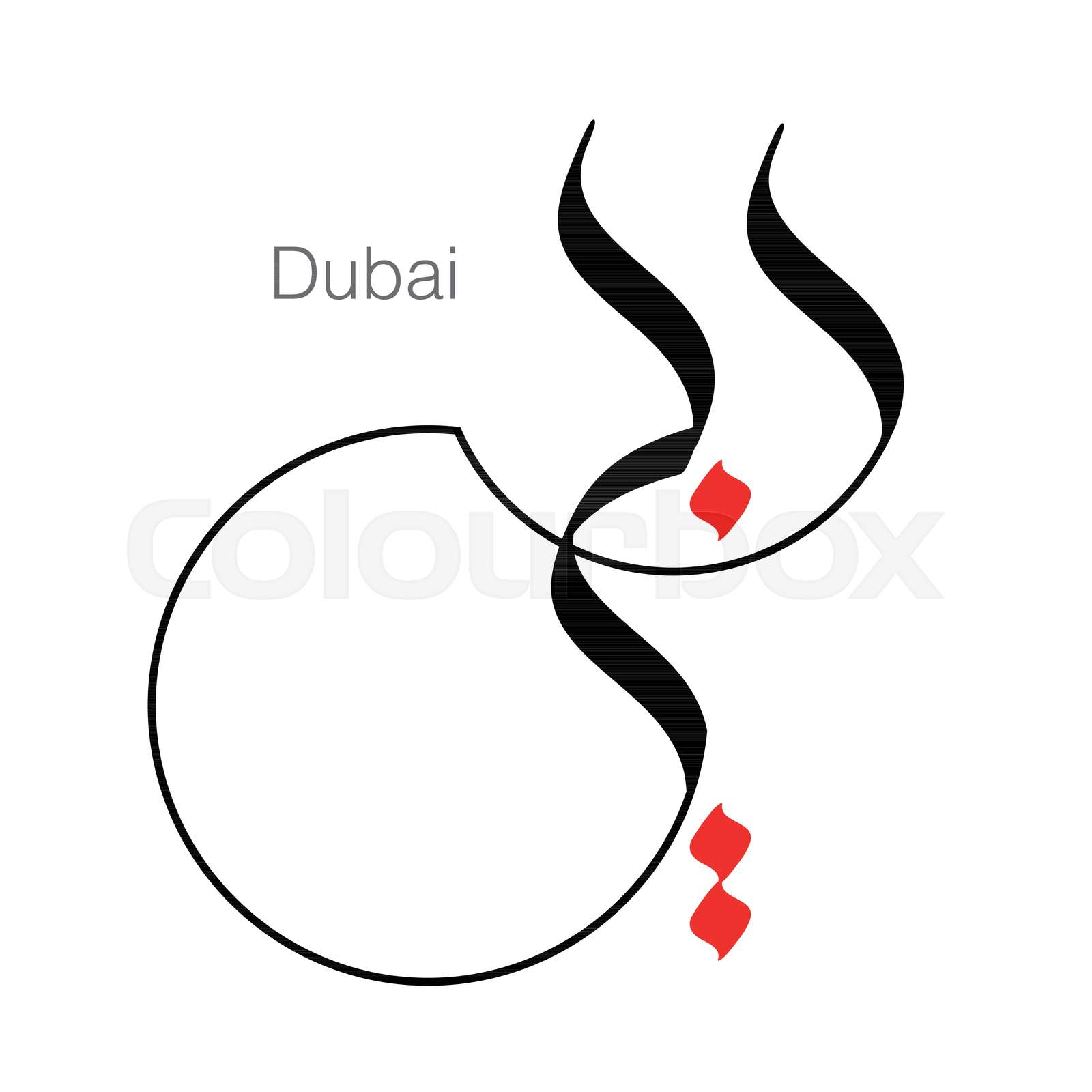 Dubai Word in arabic calligraphy - Vector Illustration. | Stock vector ...