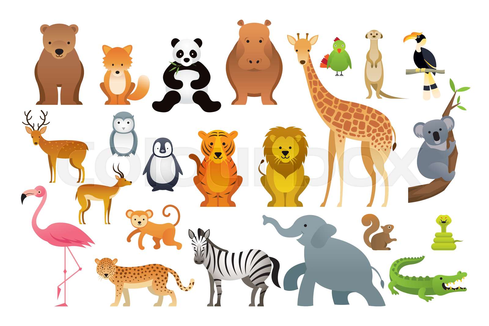 Wild Animals Vector Set | Stock vector | Colourbox