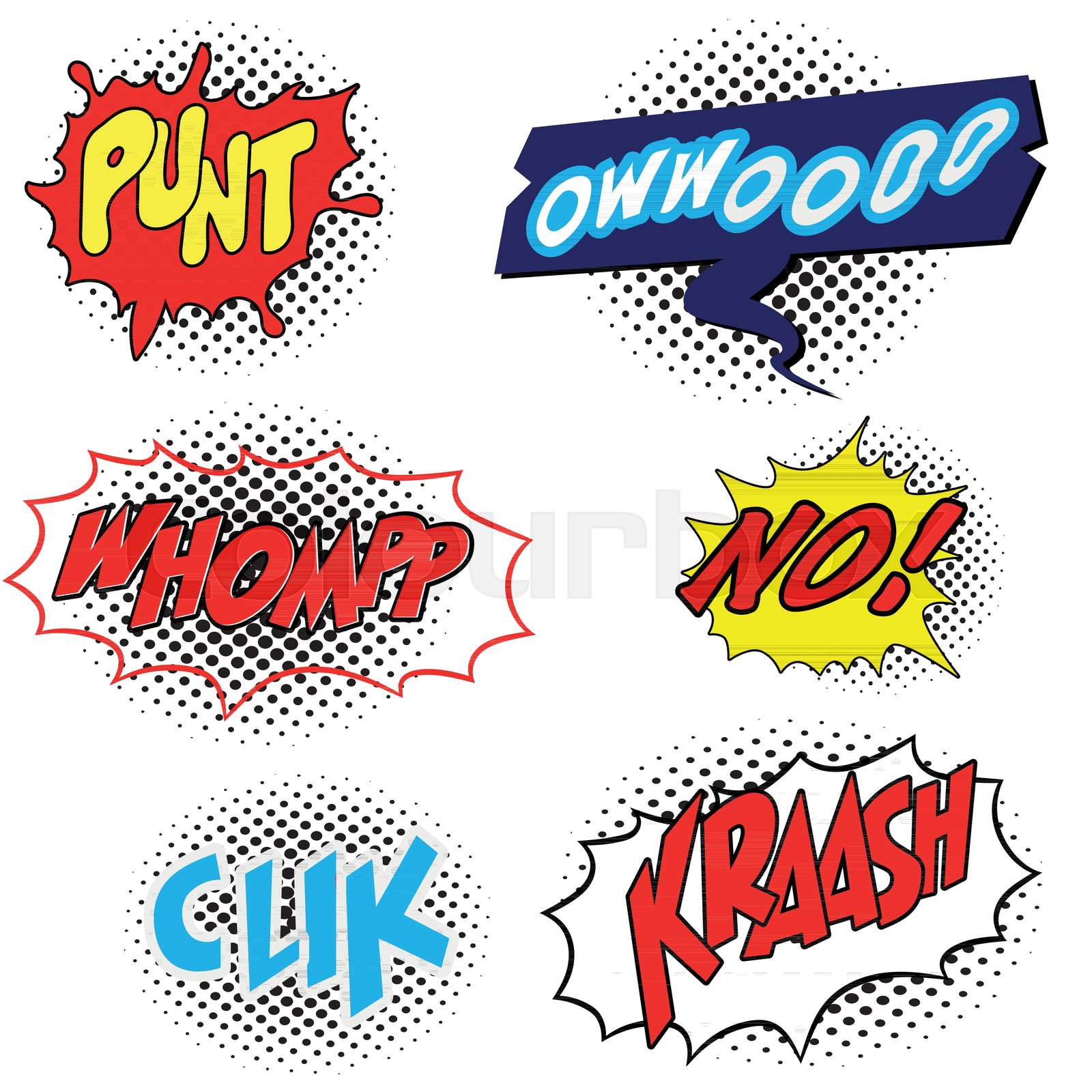 Set of Comic expression Text -Vector Illustration | Stock vector ...