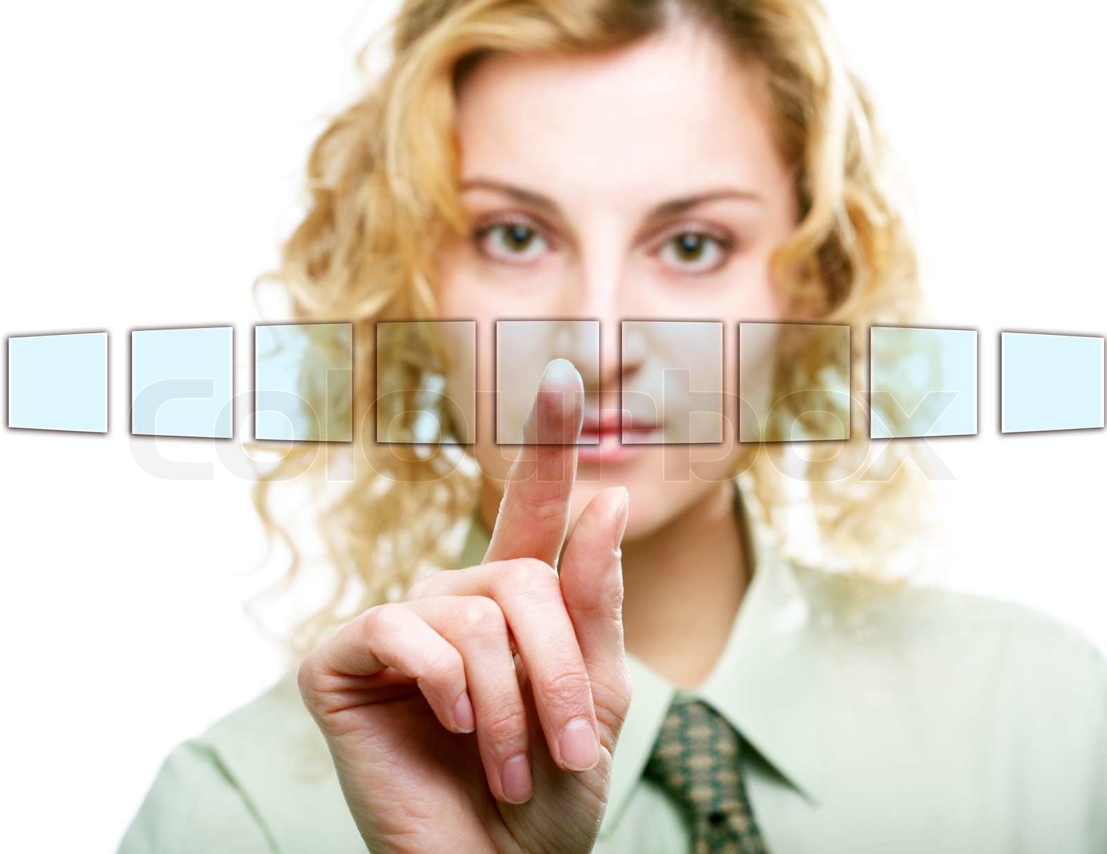 An image of a hand touching buttons | Stock image | Colourbox