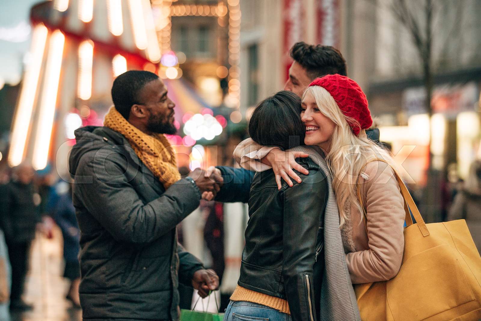 Two Couples Saying Goodbye | Stock image | Colourbox