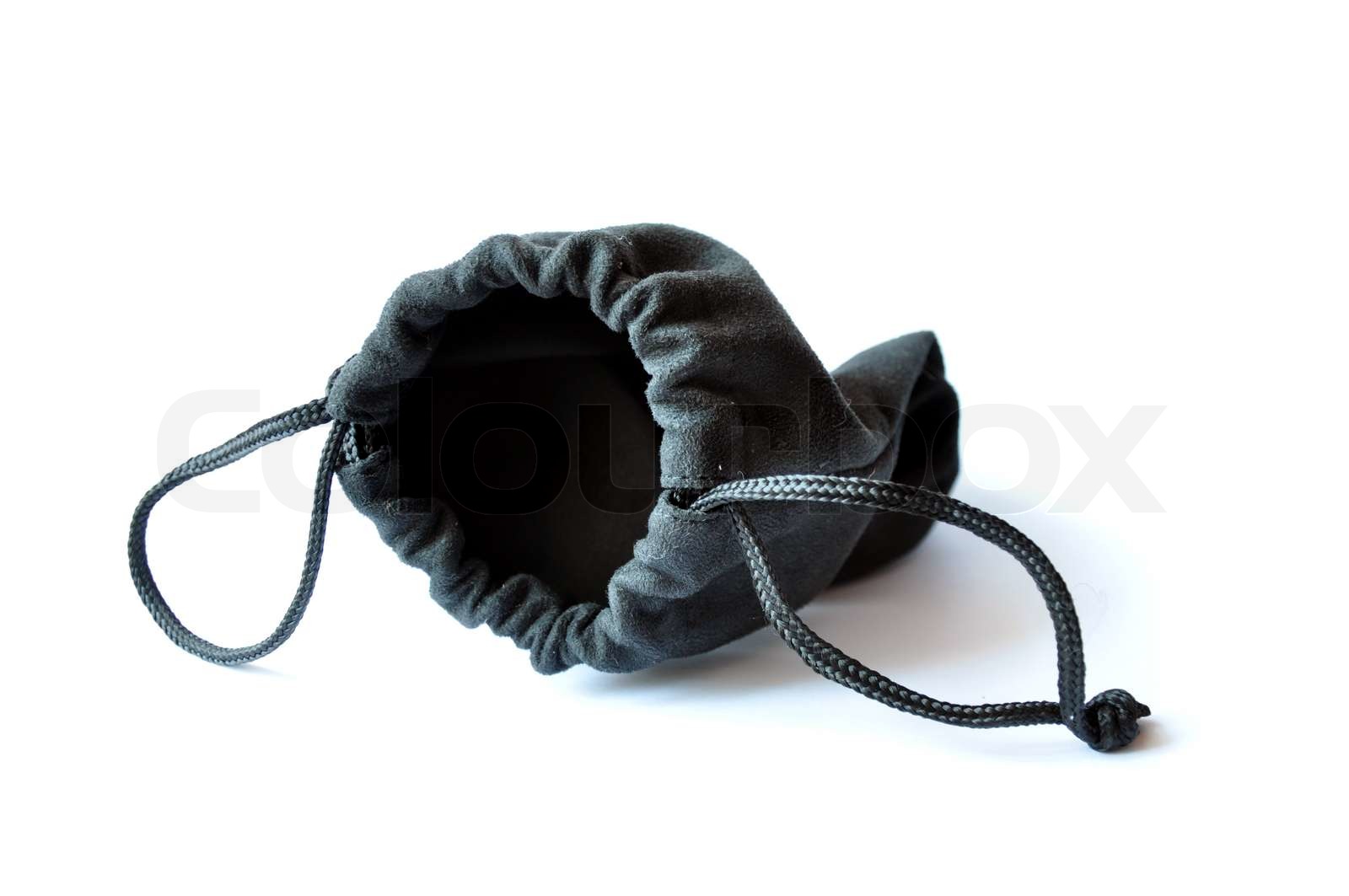 small black leather empty open bag case | Stock image | Colourbox