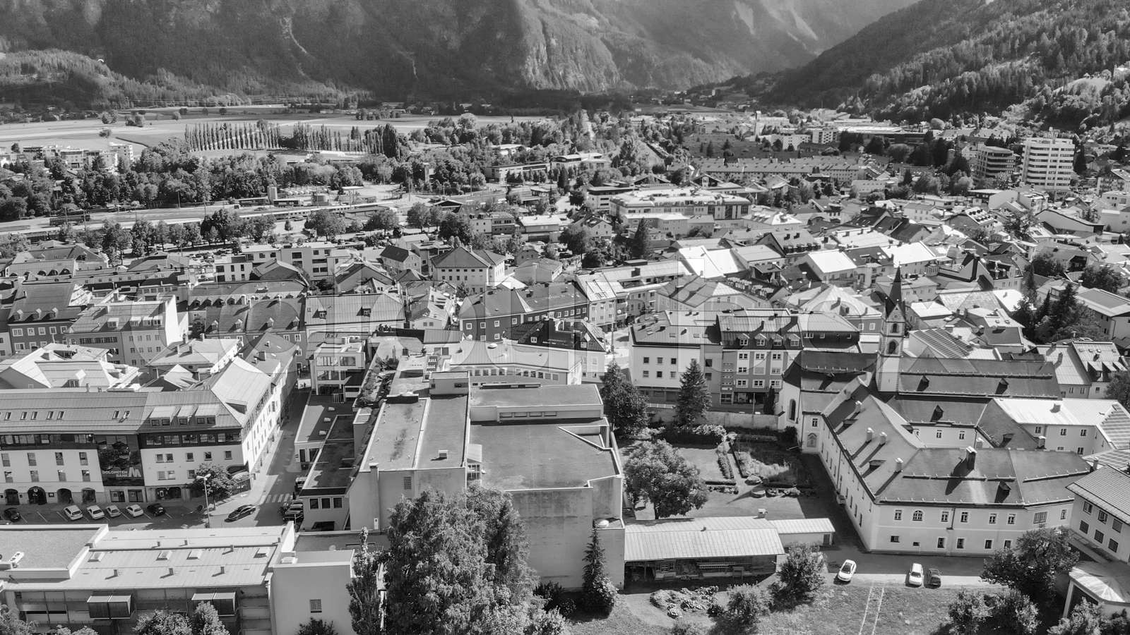 Aerial view of Lienz, Austria | Stock image | Colourbox