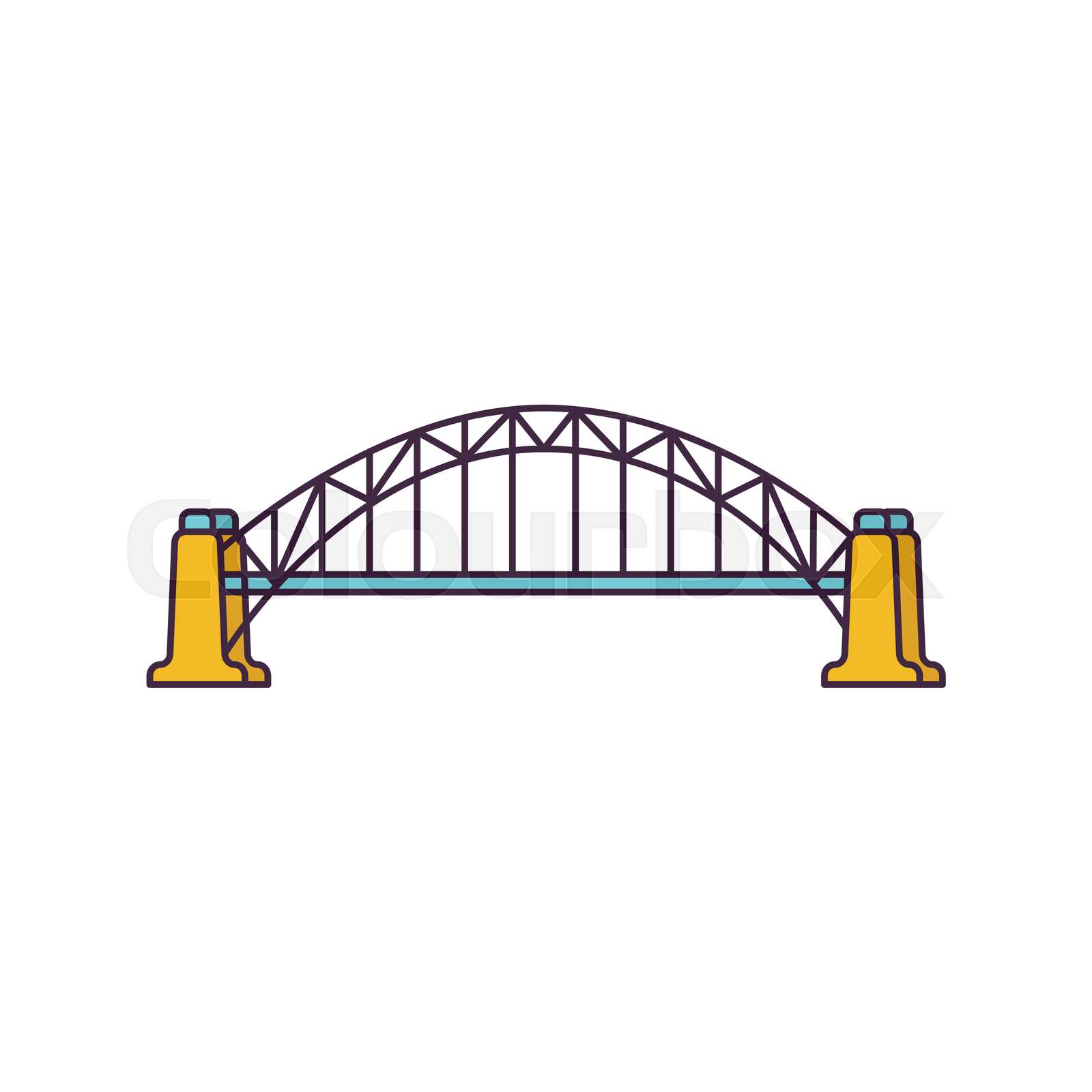 Bridge icon, cartoon style | Stock vector | Colourbox