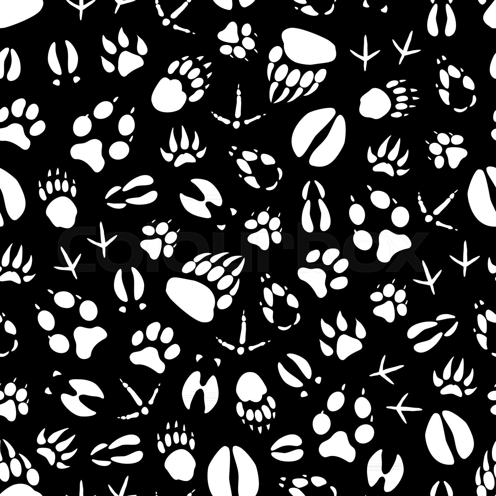 Vector seamless pattern animal or bird footprints | Stock vector ...