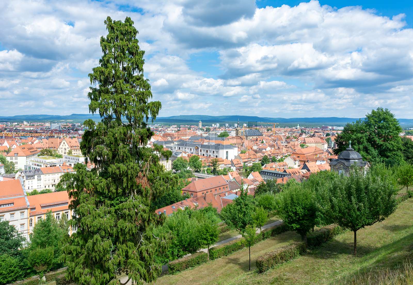 Aerial view over the city of Bamberg | Stock image | Colourbox