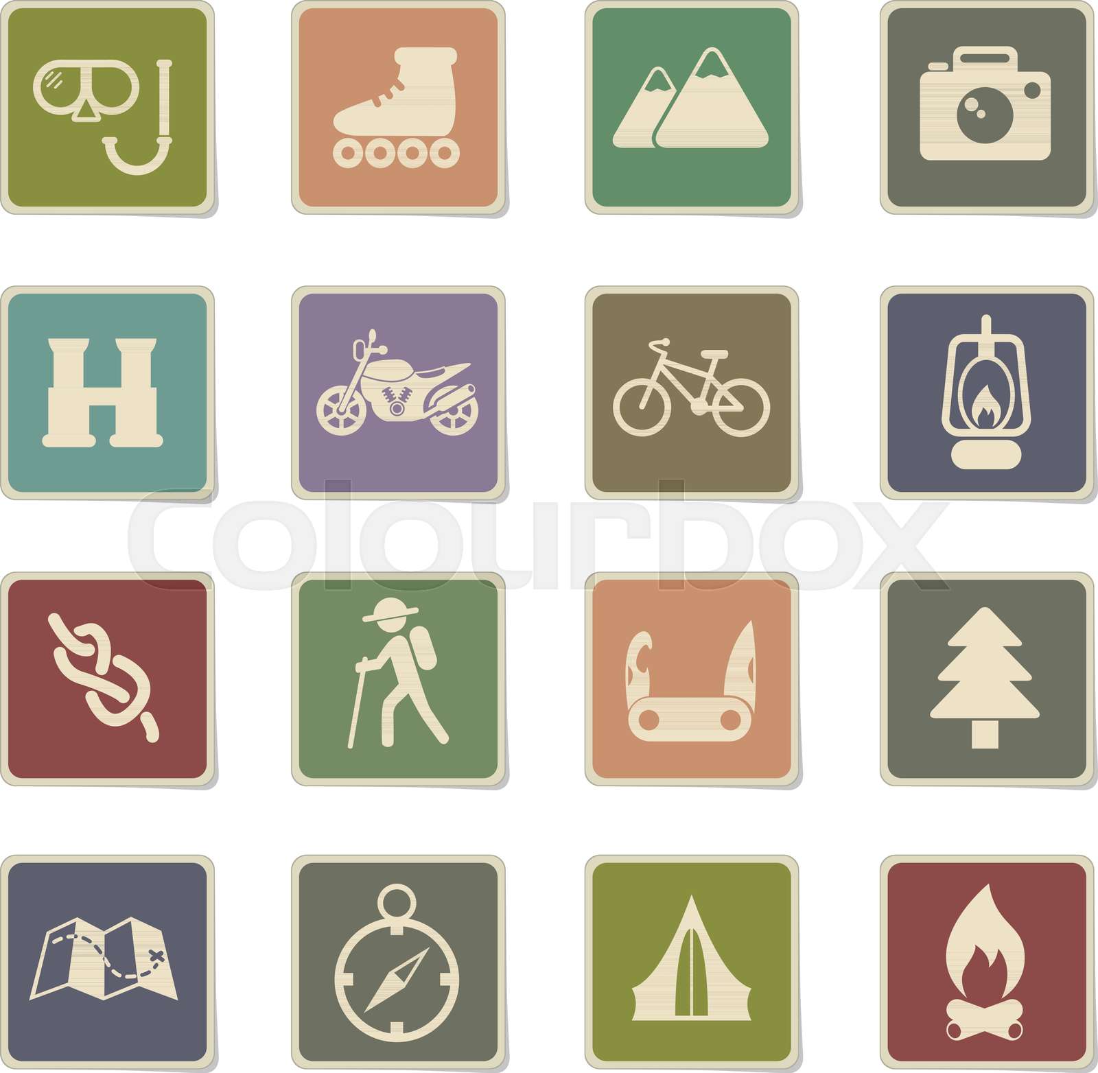 active recreation icon set | Stock vector | Colourbox