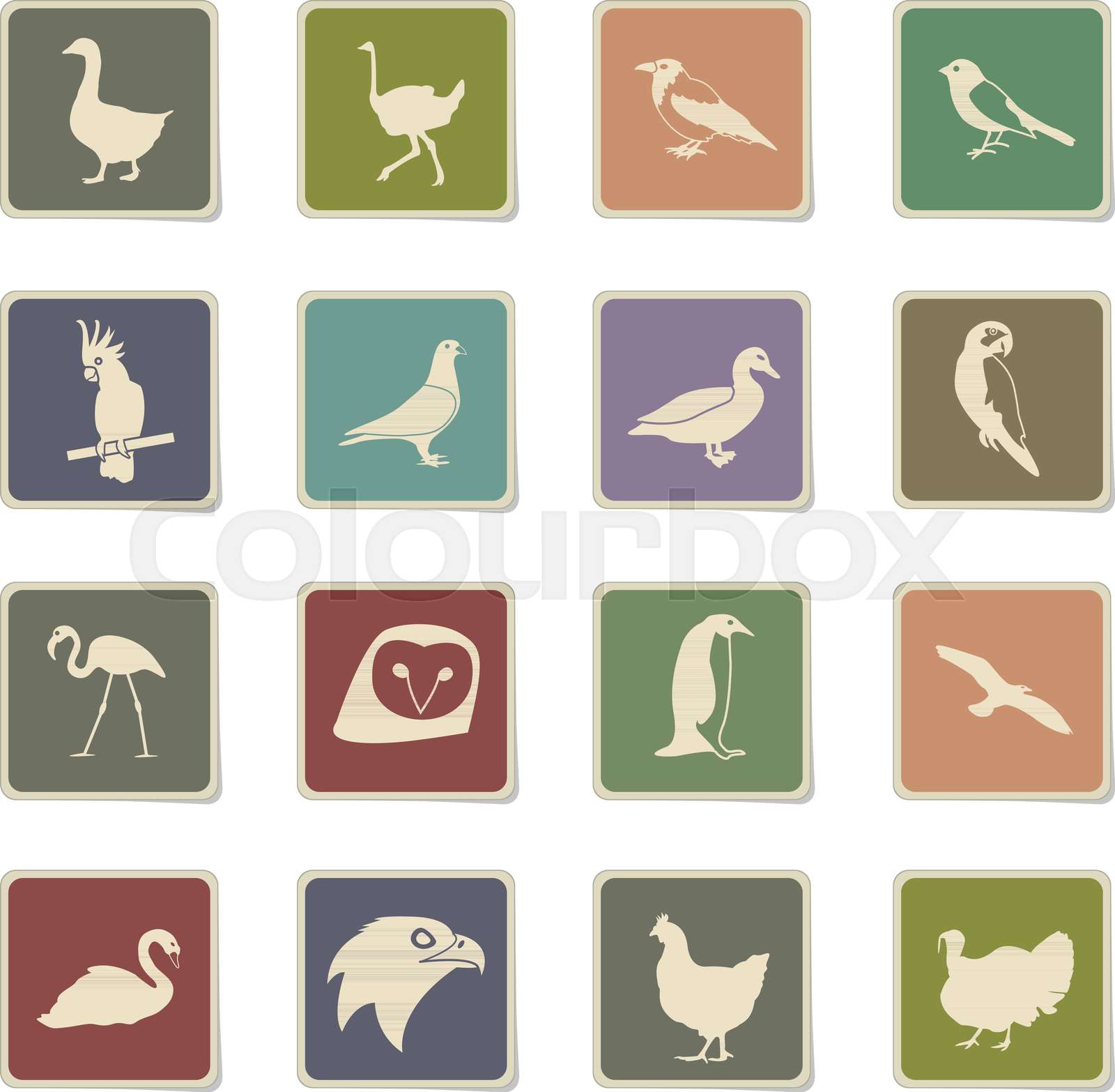 birds icon set | Stock vector | Colourbox