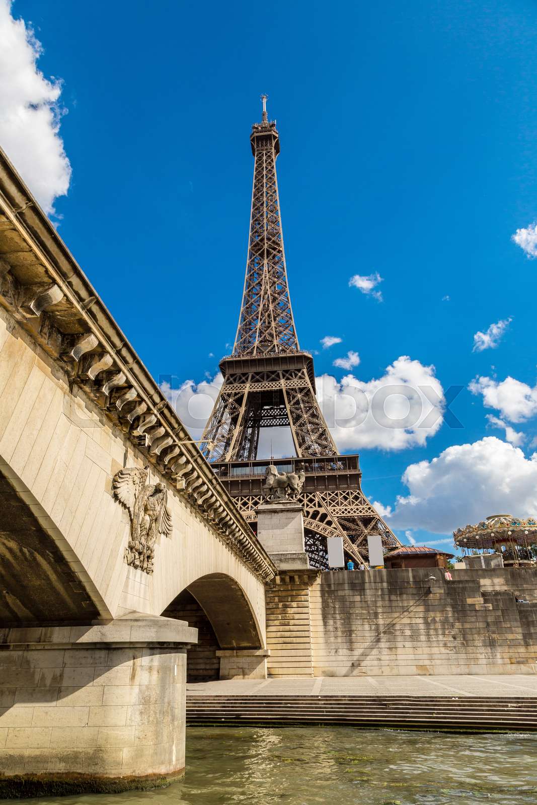 Seine and Eiffel tower in Paris | Stock image | Colourbox
