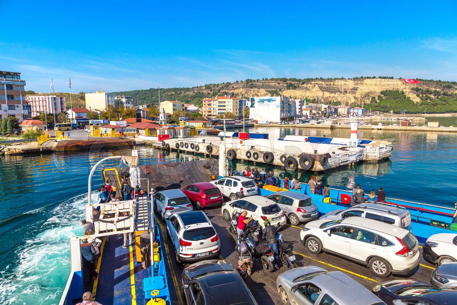 Ferry in Dardanelles strait, Turkey | Stock image | Colourbox