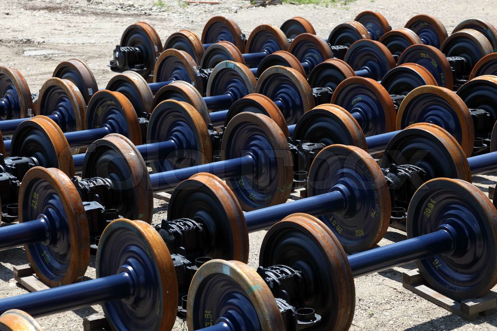 New railroad wheels | Stock image | Colourbox