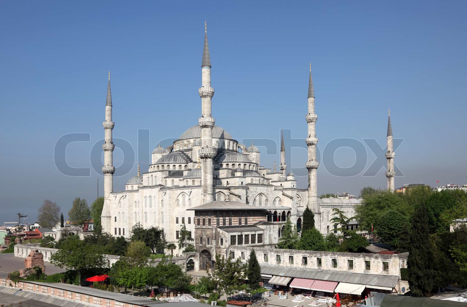 The famous Sultan Ahmed Mosque Blue Mosque in Istanbul, Turkey | Stock ...