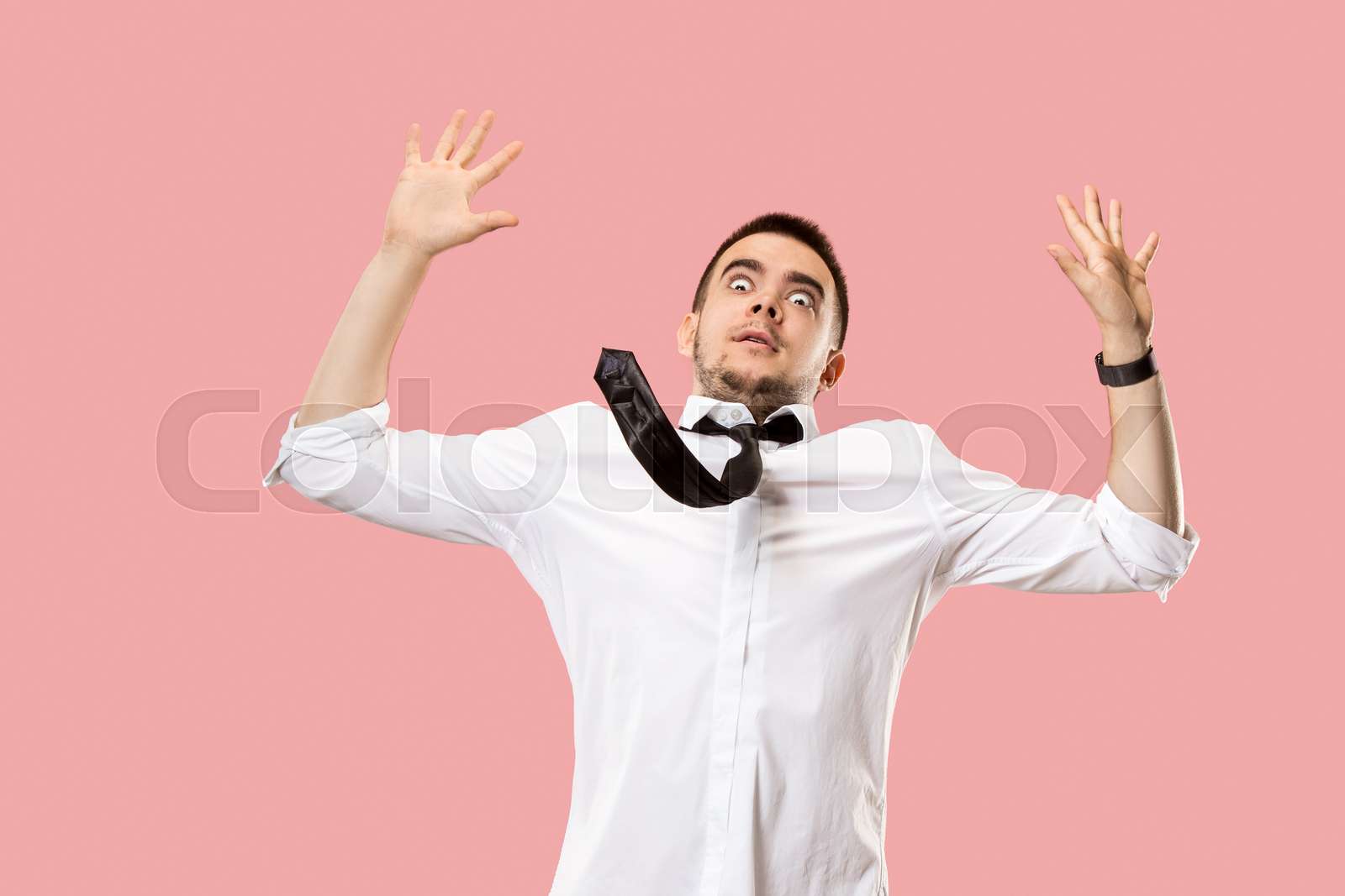 Portrait of the scared man | Stock image | Colourbox