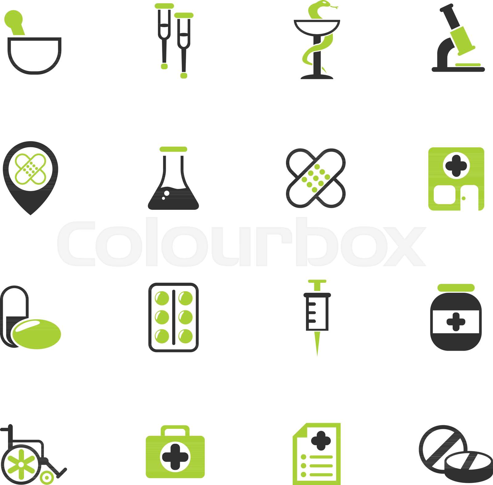 pharmacy icon set | Stock vector | Colourbox