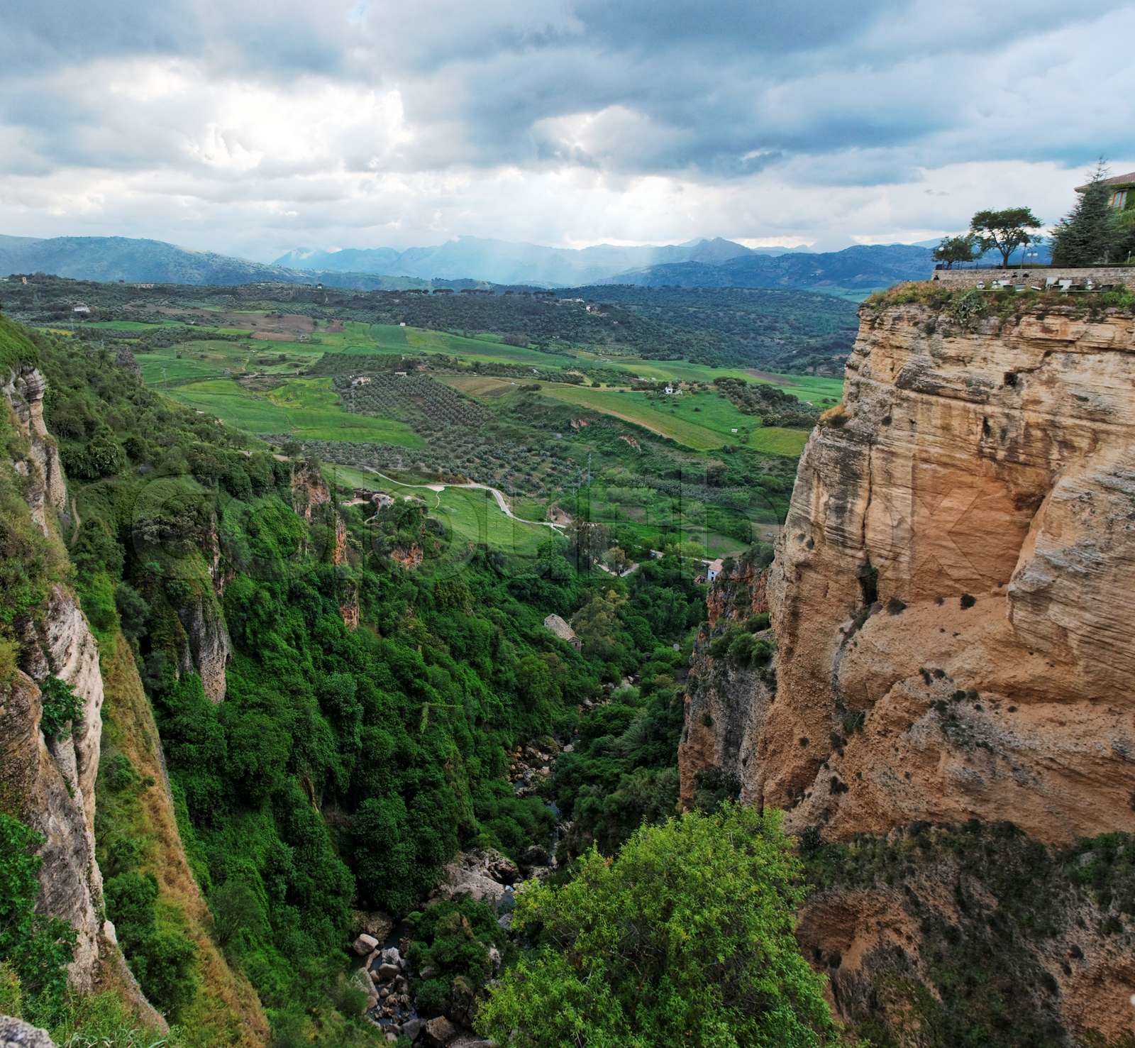 "Scenic gorge in Ronda town, Andalusia, Spain" | Stock image | Colourbox