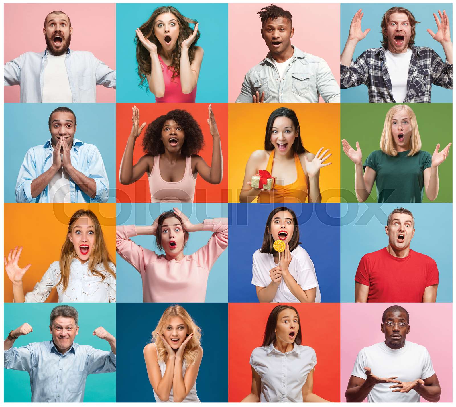 Happy Human Faces Collage