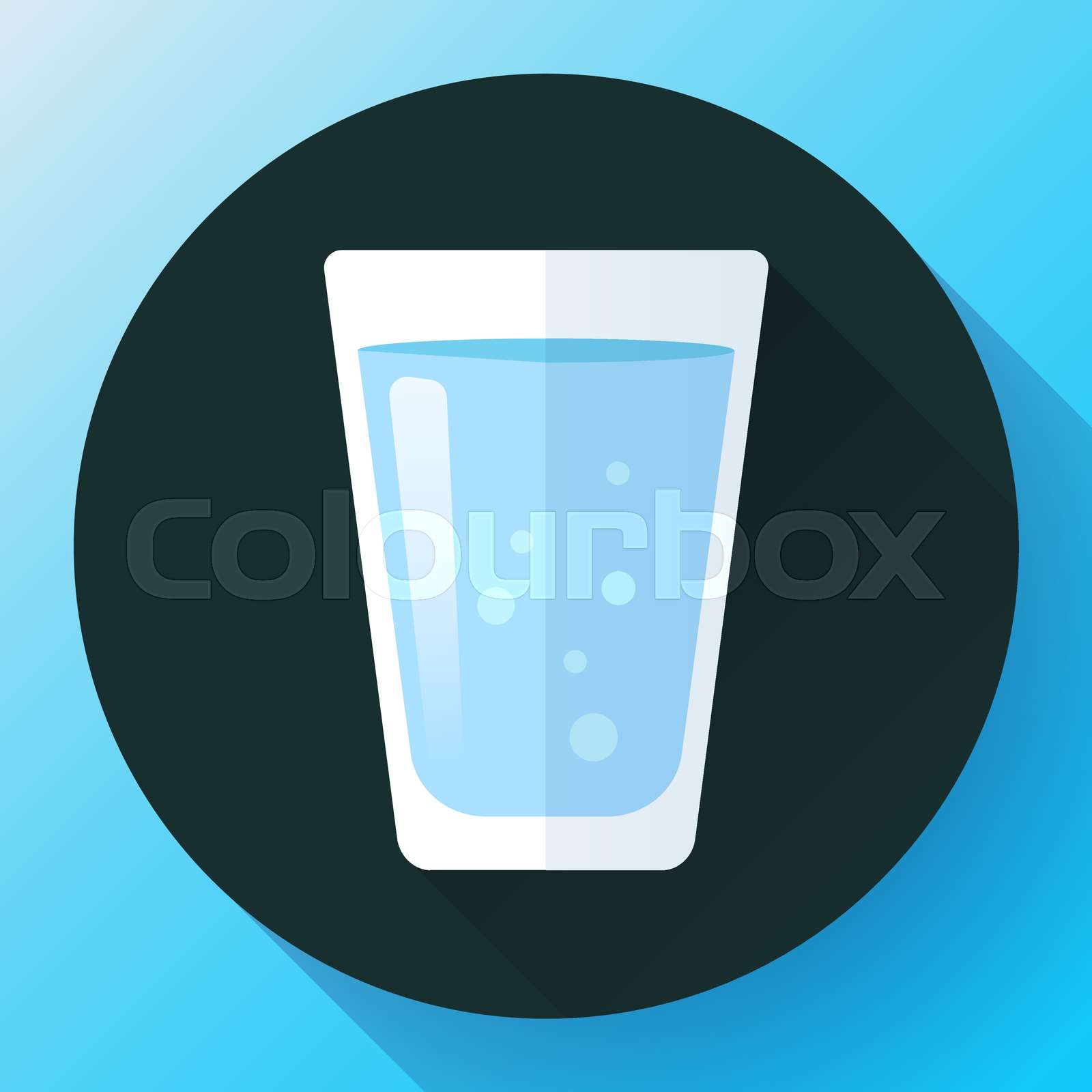 glass of water icon flat design | Stock vector | Colourbox