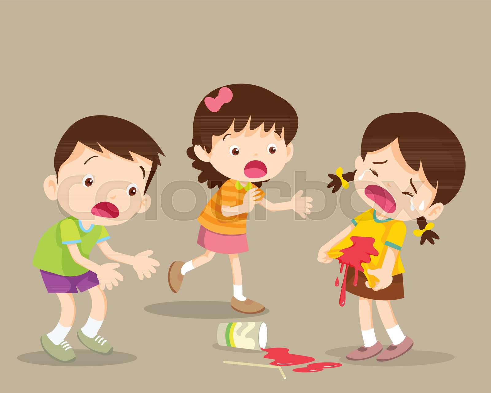 children stained at the shirt | Stock vector | Colourbox