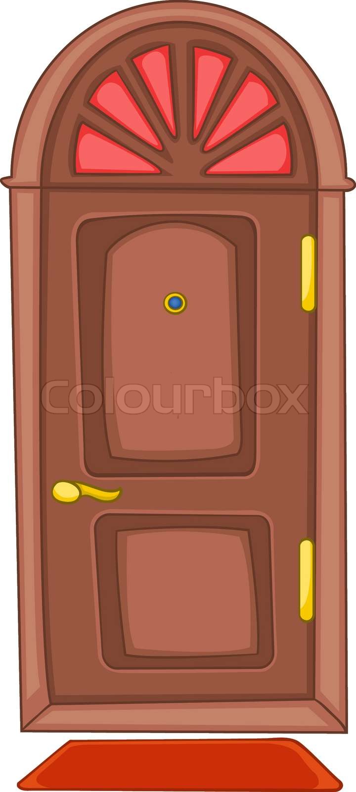 Cartoon Home Door Isolated on White Background | Stock vector | Colourbox
