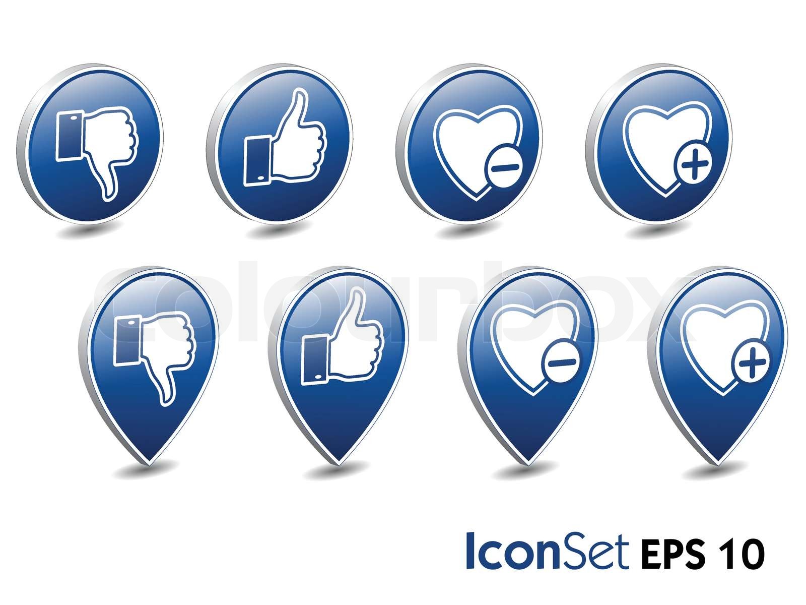 like and unlike buttons, eps10 | Stock vector | Colourbox