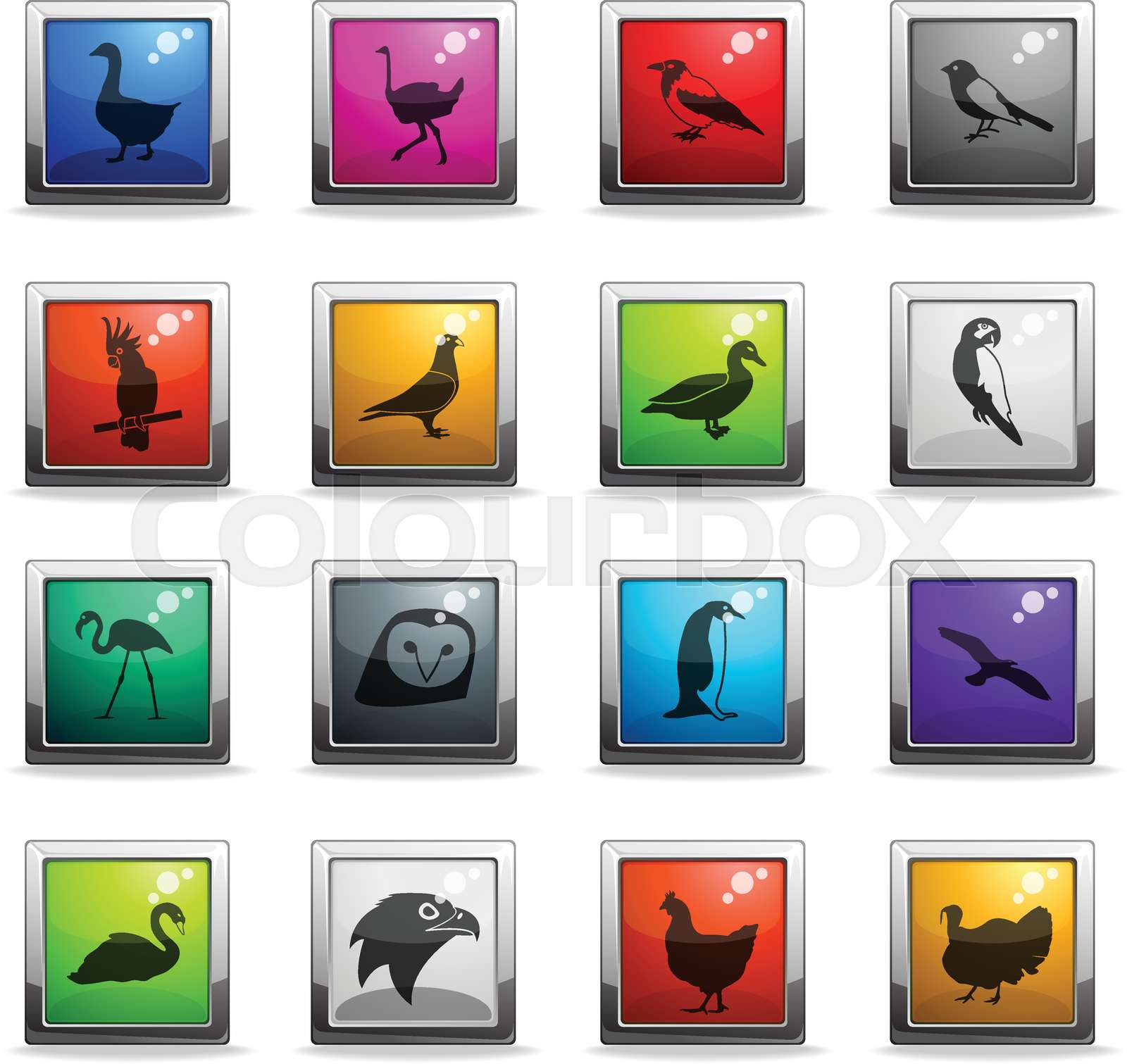 birds icon set | Stock vector | Colourbox