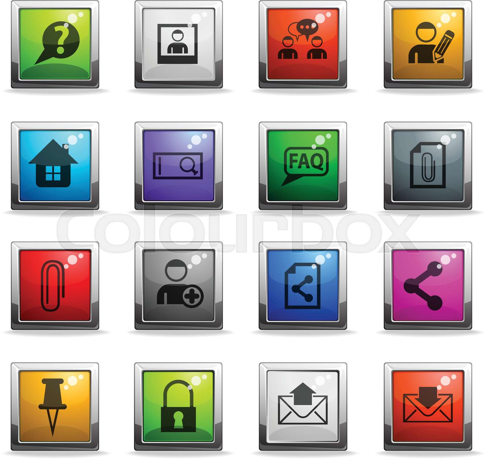 forum interface icon set | Stock vector | Colourbox
