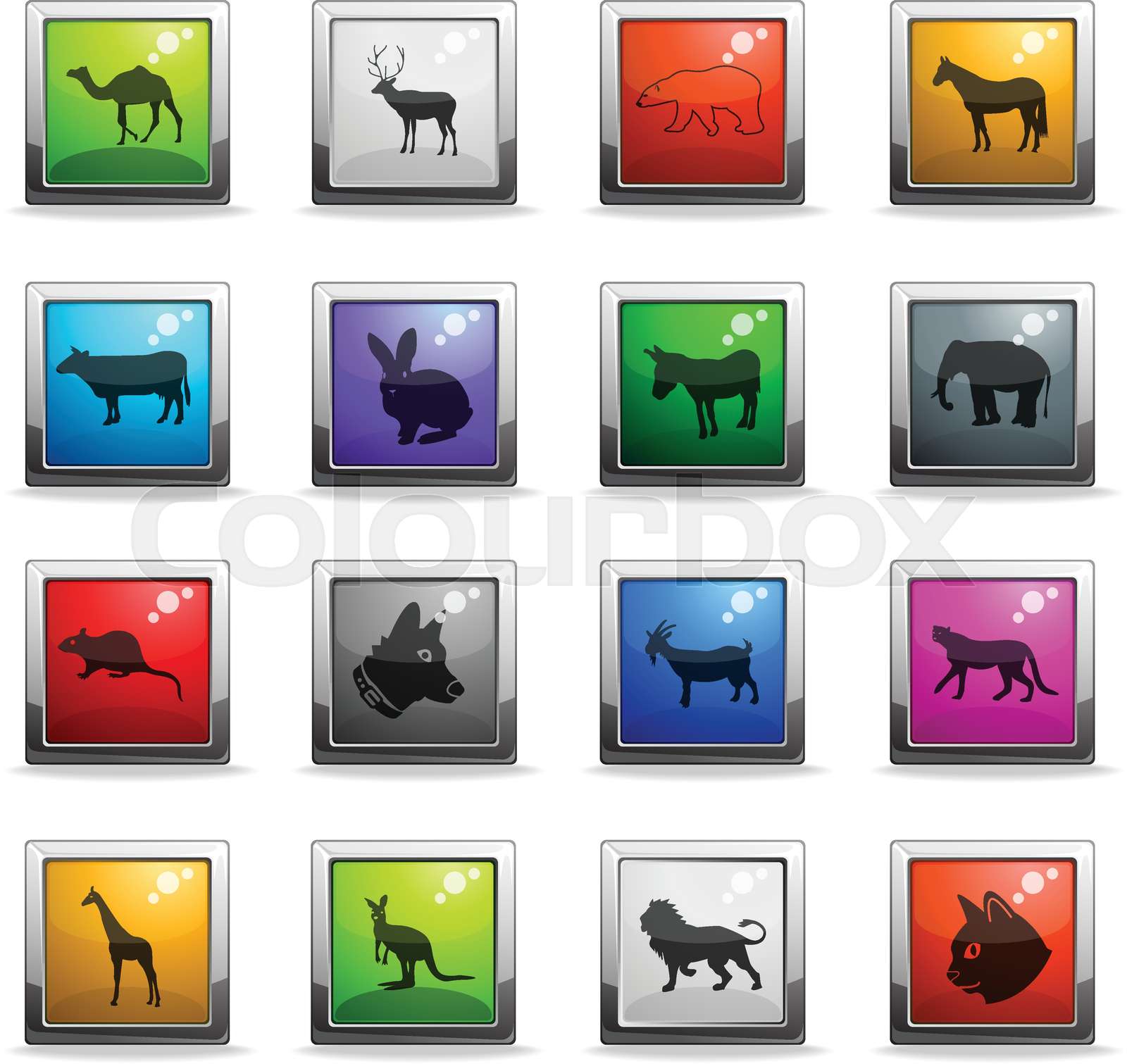 mammals icon set | Stock vector | Colourbox
