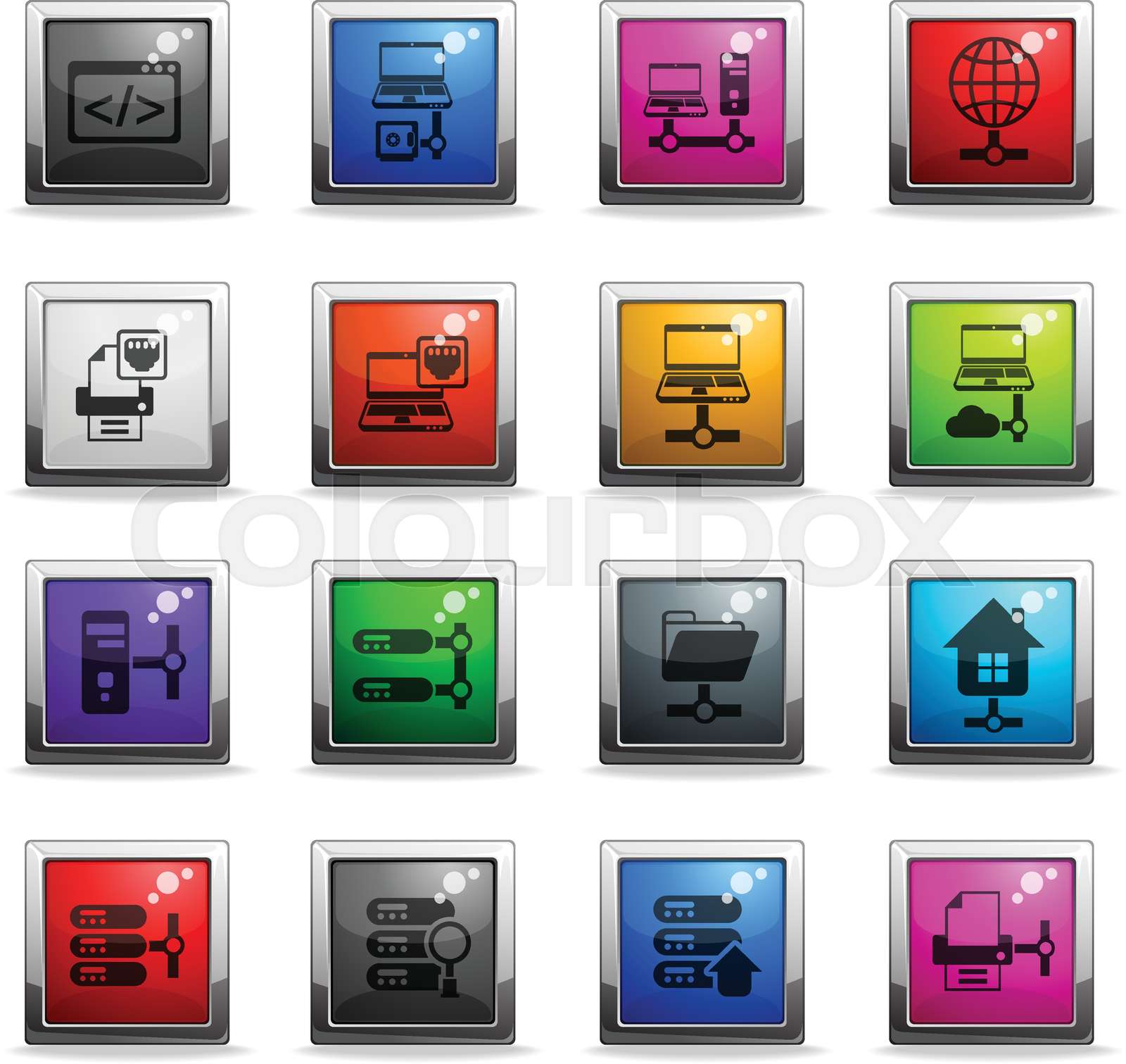 server icon set | Stock vector | Colourbox