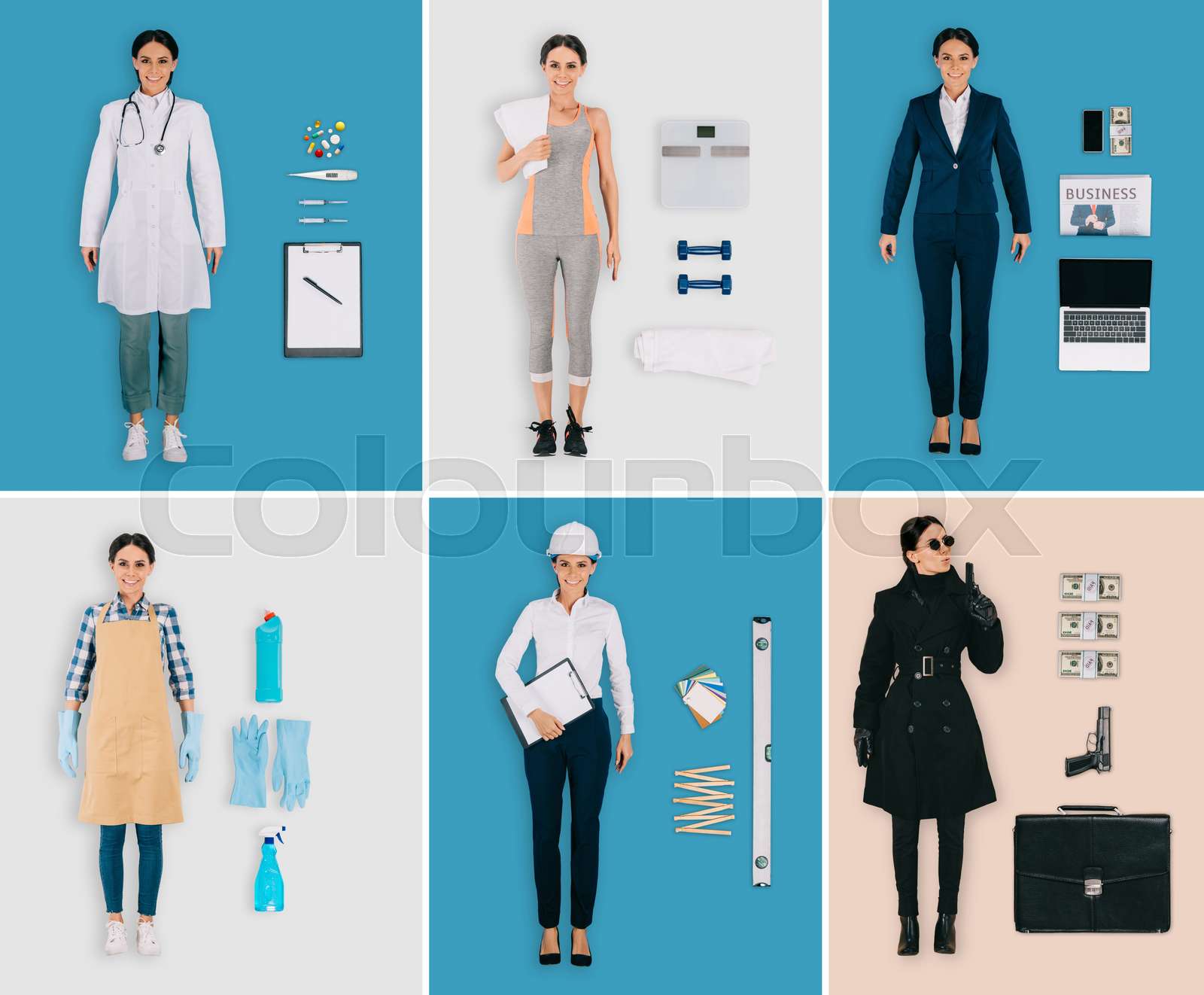 berufe, collage, computer | Stock Bild | Colourbox