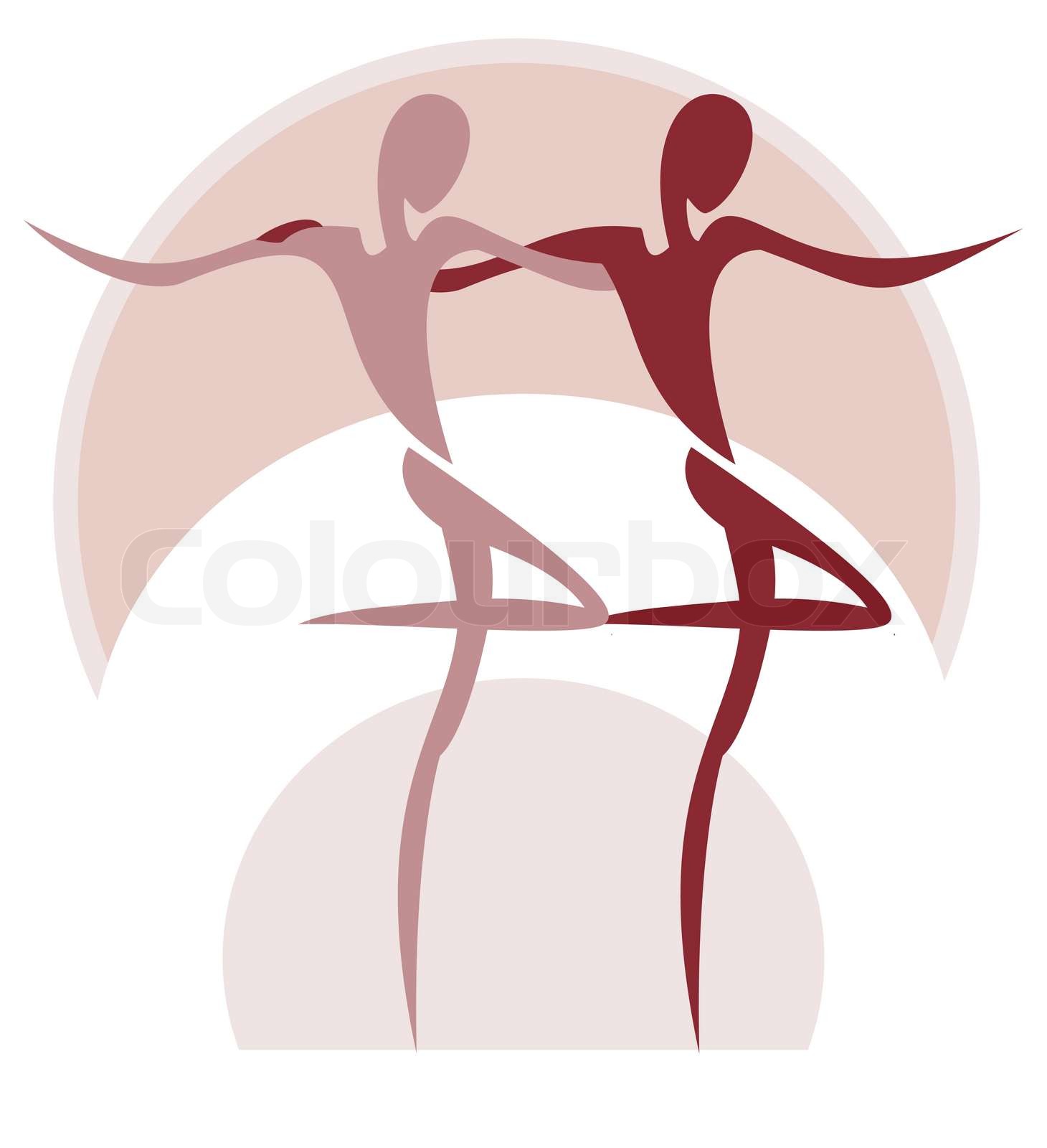 Two dancers perform a rhythmic dance | Stock vector | Colourbox