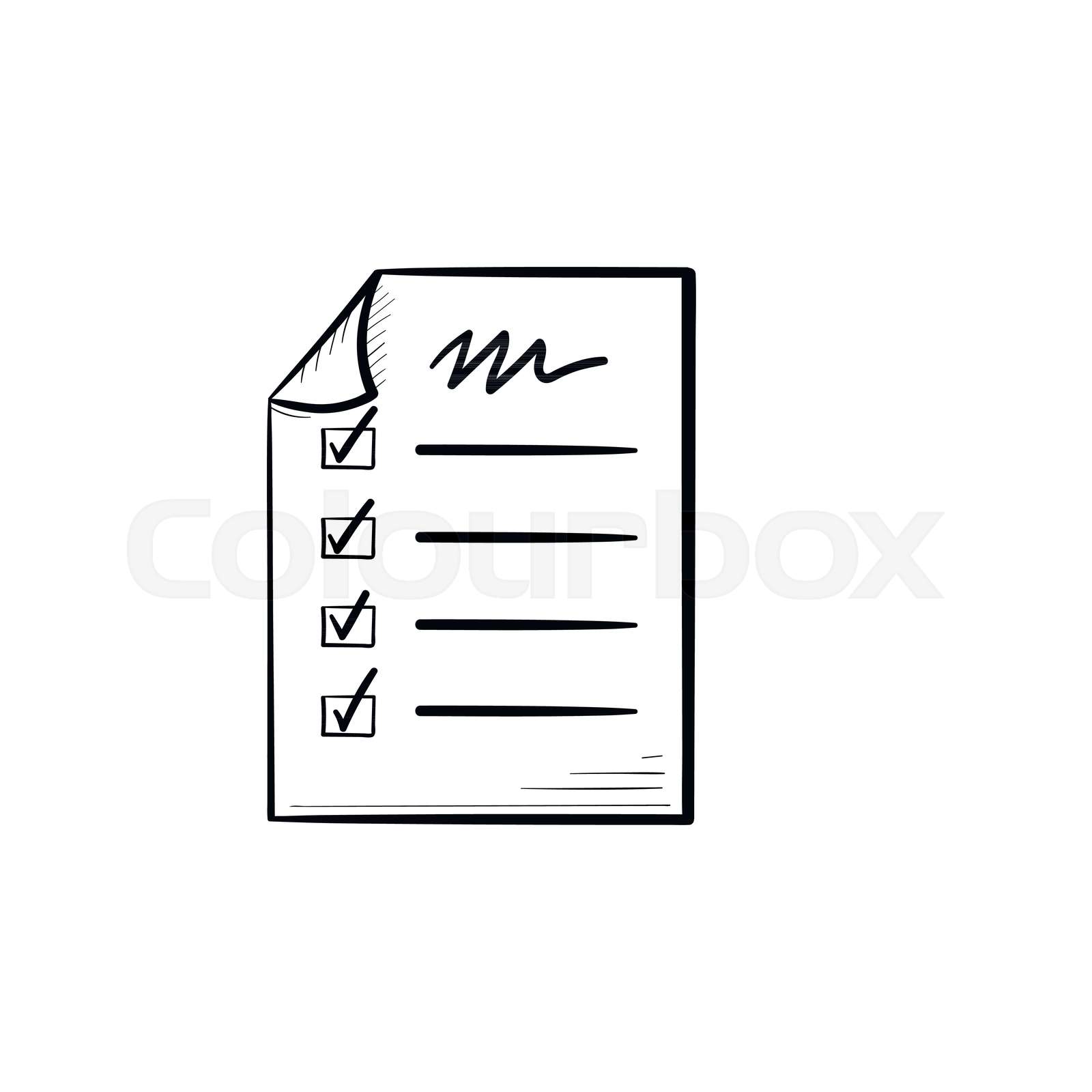 Checklist hand drawn outline doodle icon. | Stock vector | Colourbox