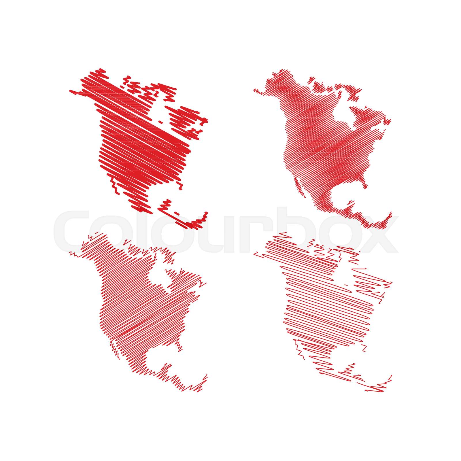 Scribble north america map vector | Stock vector | Colourbox