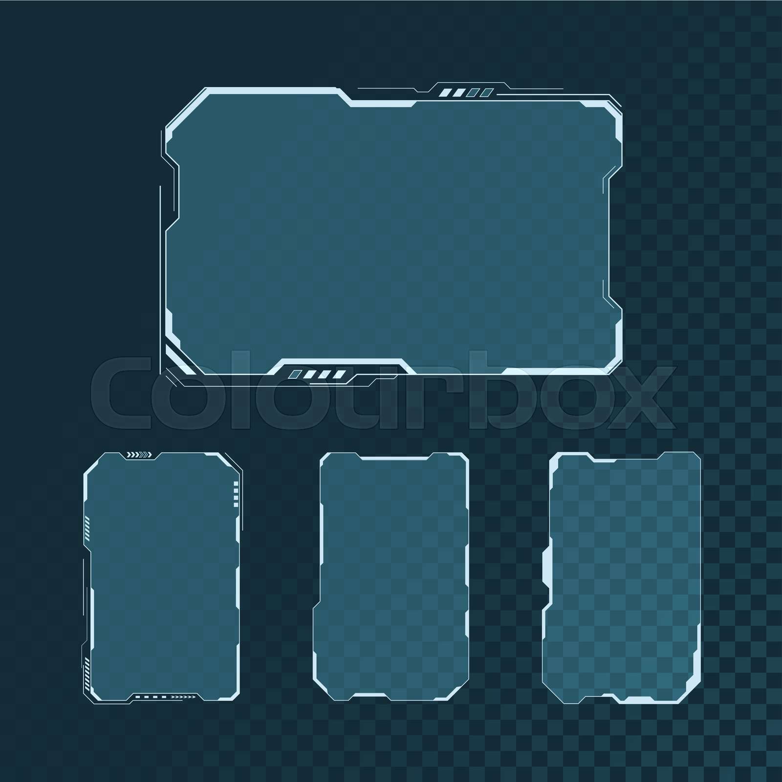 HUD futuristic user interface screen elements set. Abstract control ...