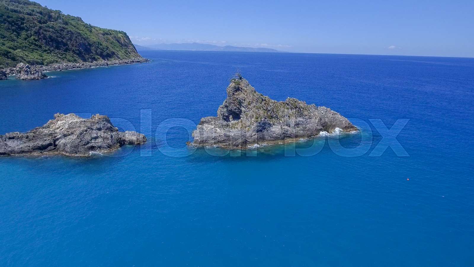 Tonnara Beach in Palmi, Calabria. Panoramic sunset aerial view in ...