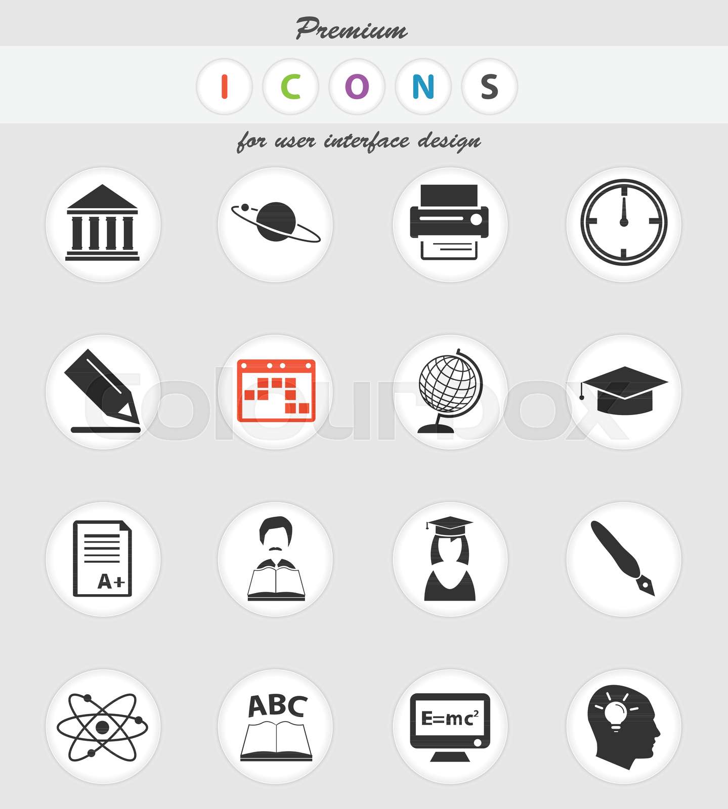 university icon set | Stock vector | Colourbox