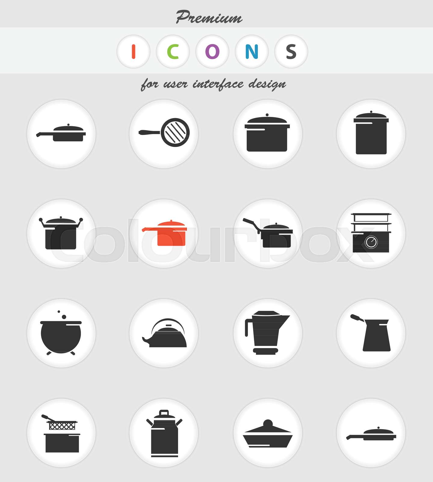 dishes icon set | Stock vector | Colourbox