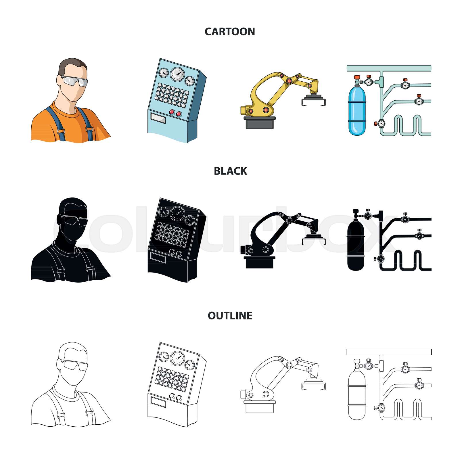 Modern equipment and other web icon in cartoon,black,outline style ...