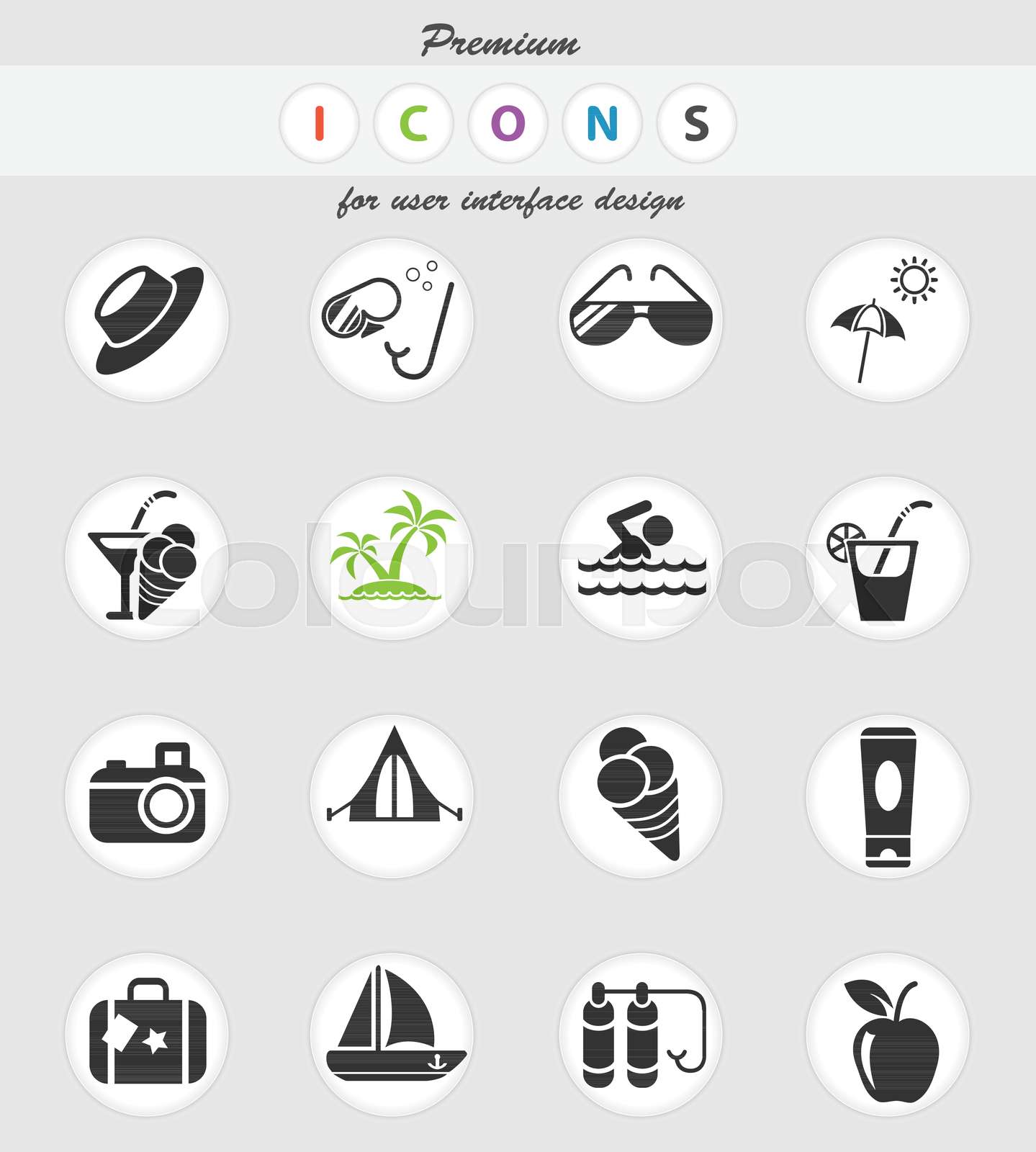 summer icon set | Stock vector | Colourbox