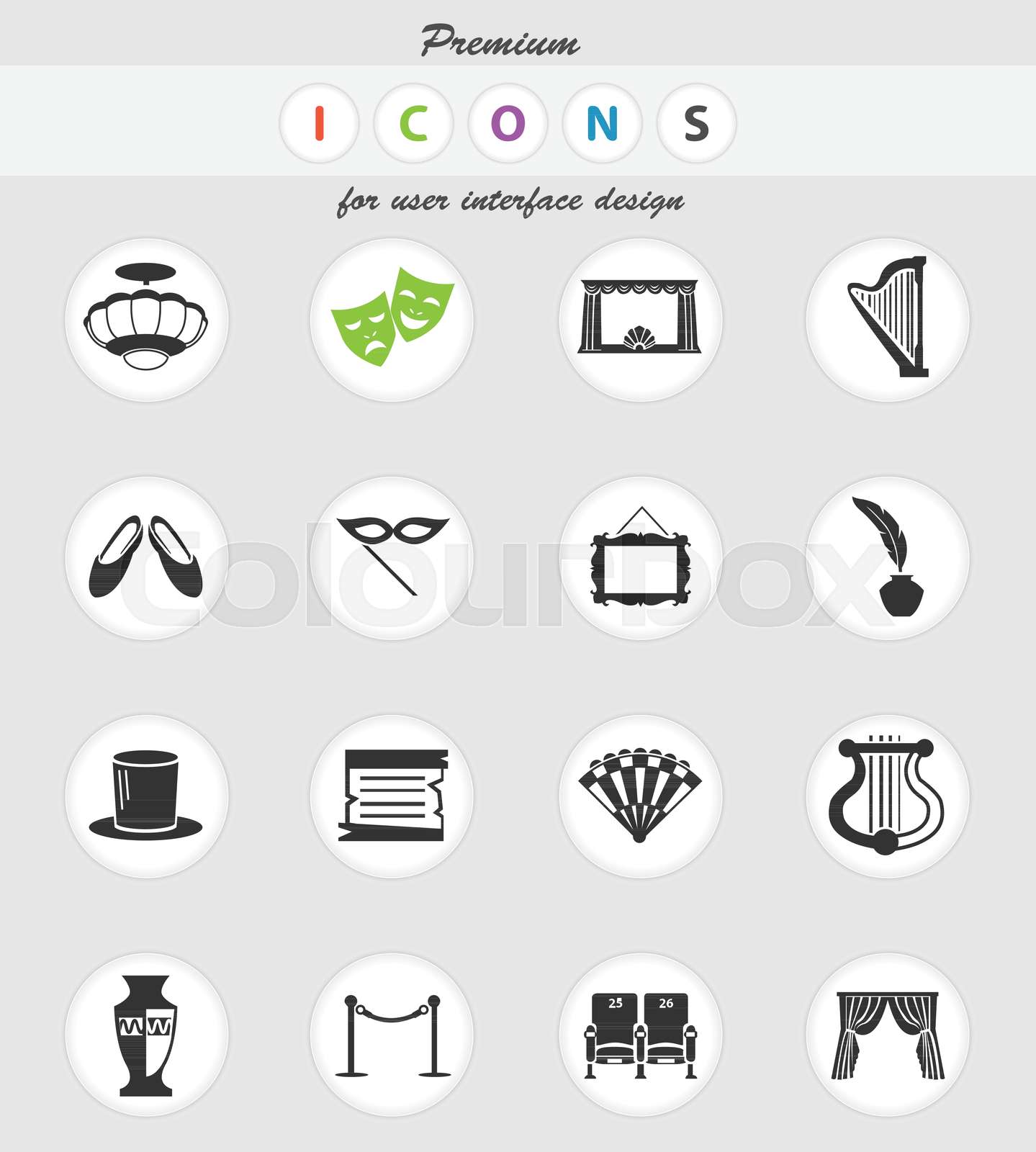 theater icon set | Stock vector | Colourbox