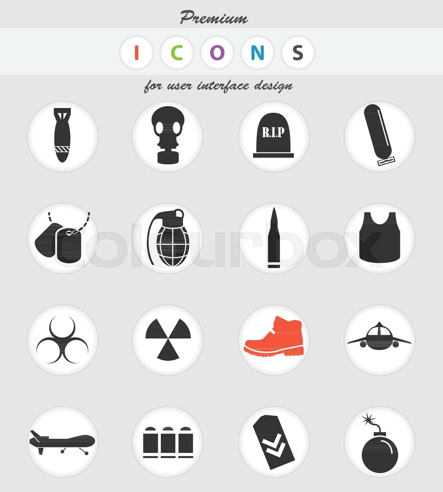 war symbols icon set | Stock vector | Colourbox