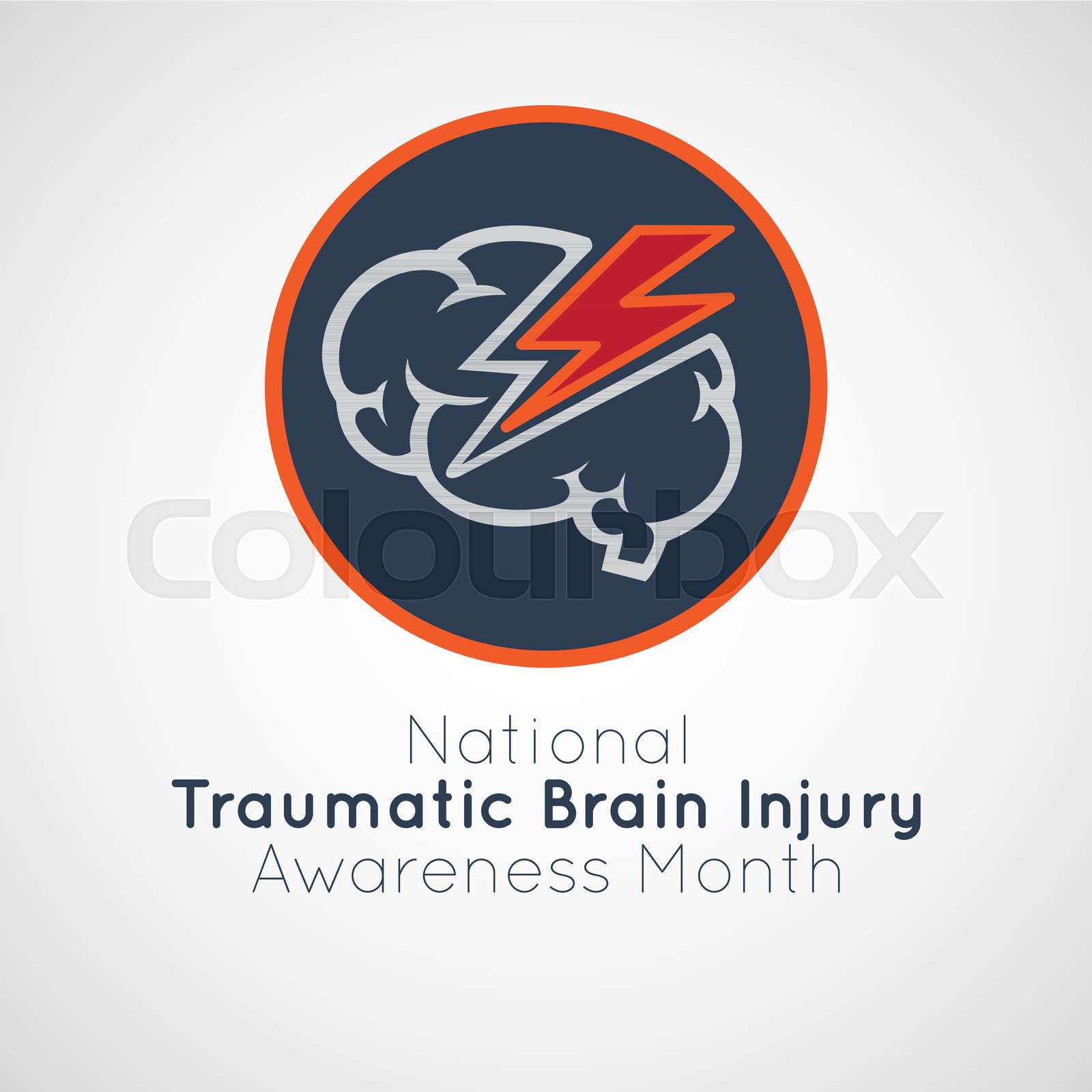 National Traumatic Brain Injury Awareness Month vector logo icon ...