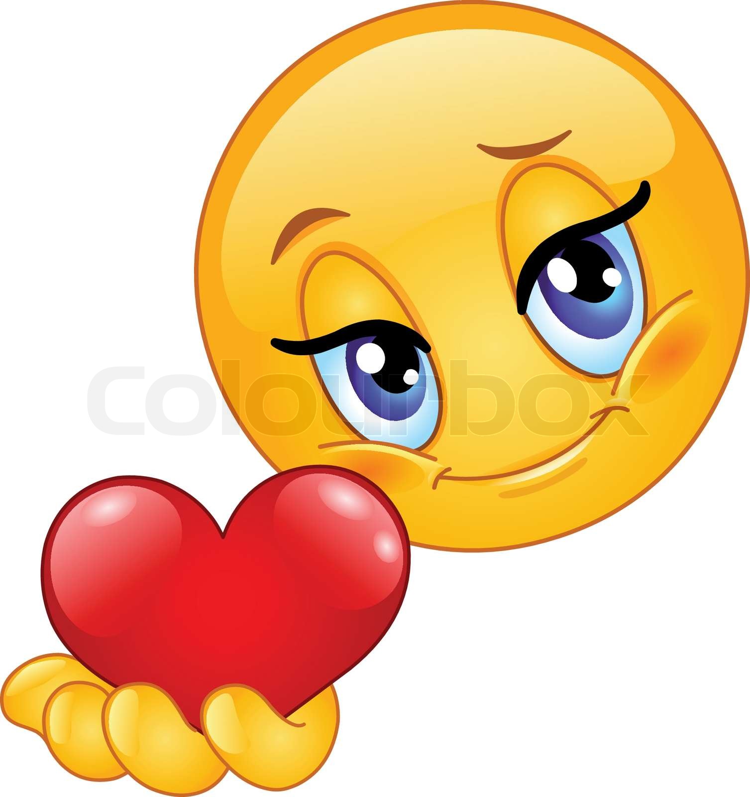 Emoticon giving heart | Stock vector | Colourbox