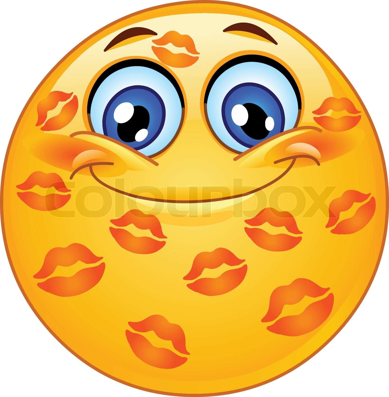 beso, sonriente, emoticono | Vector de archivo | Colourbox
