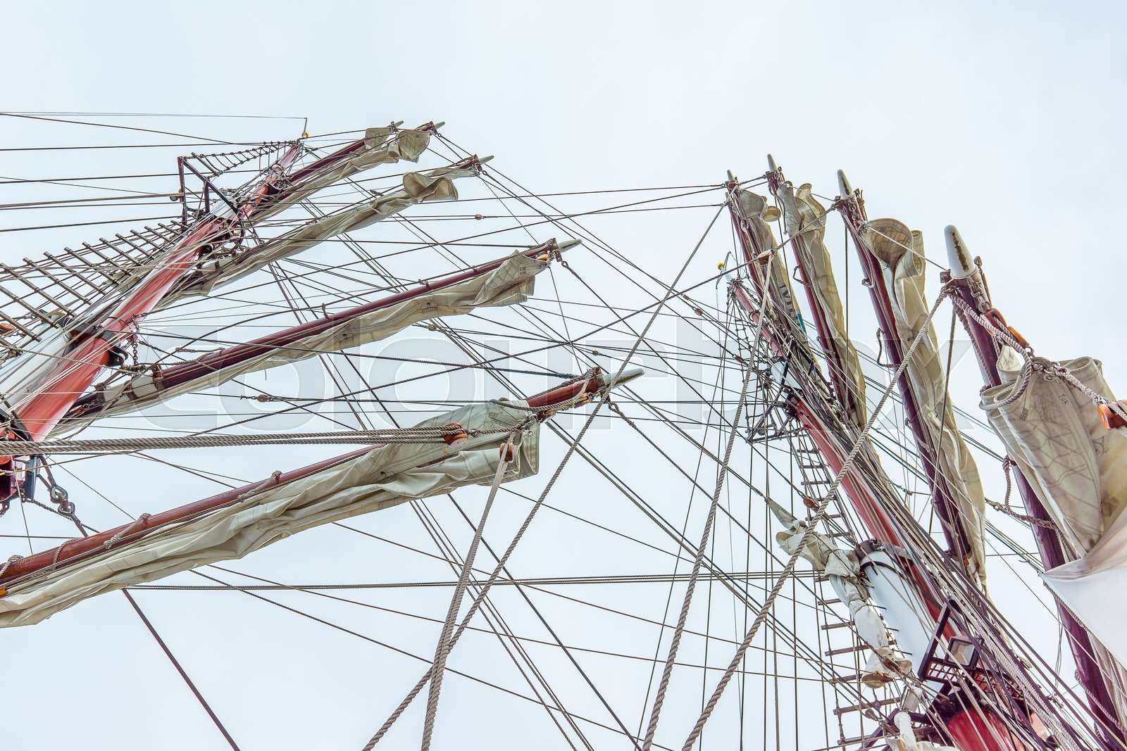 Standing rigging on a square-rigged vessel | Stock image | Colourbox