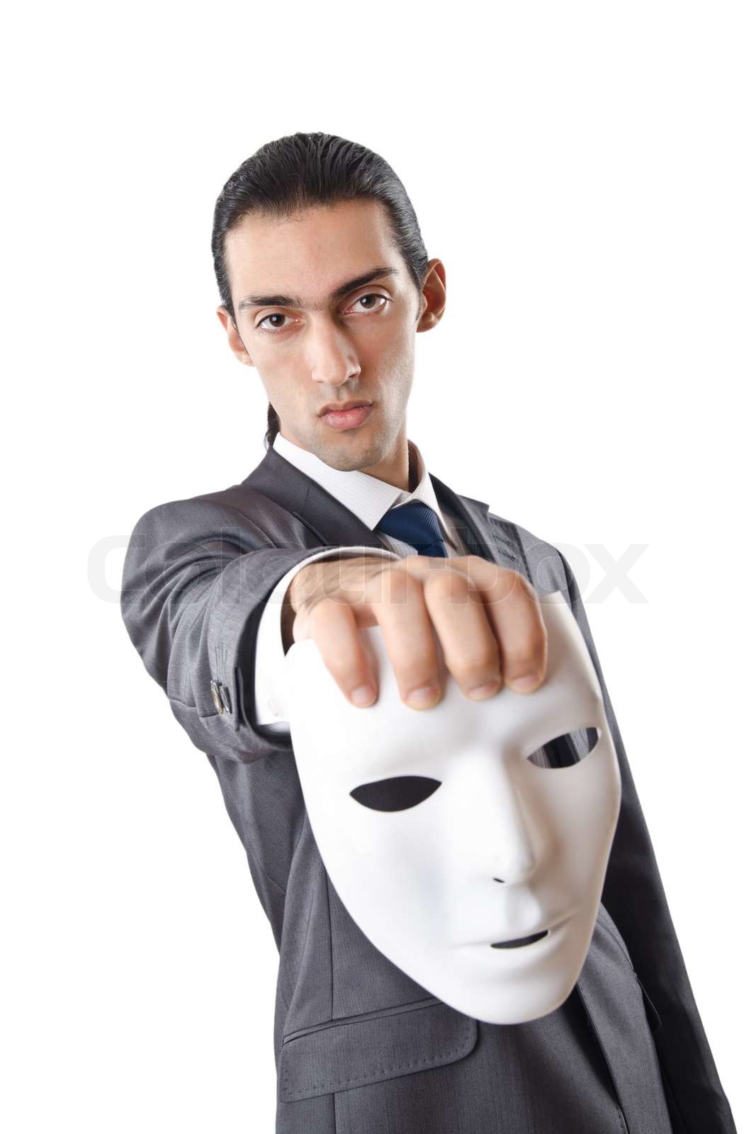 Industriespionage -Konzept mit maskierten Geschäftsmann | Stock Bild ...