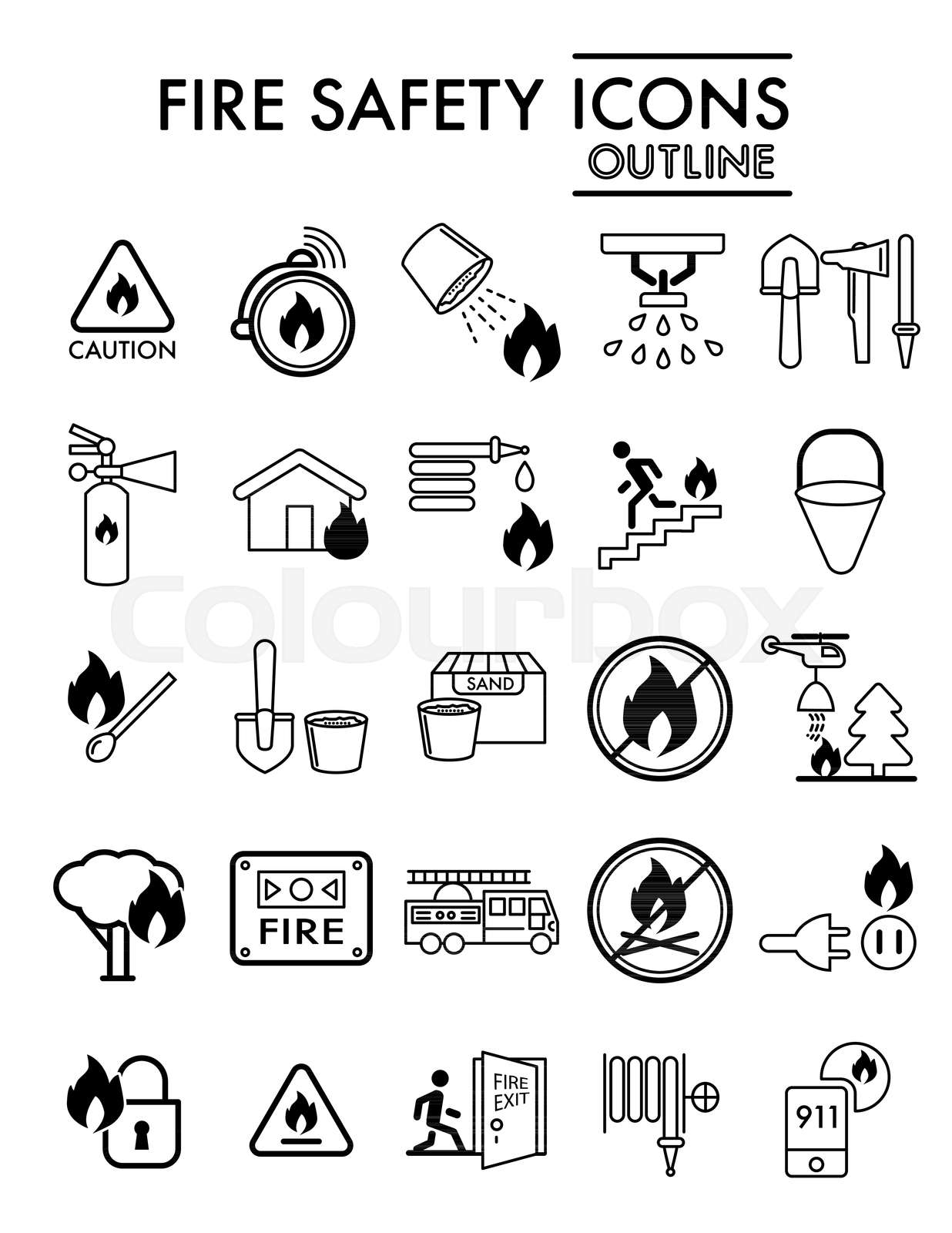 Fire Safety Icons