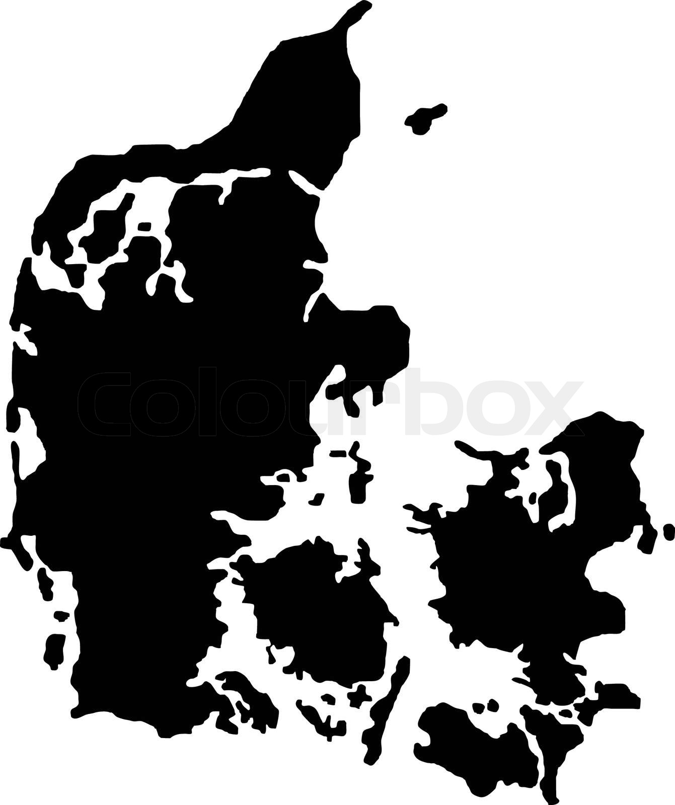 Vektor illustration af kort over Danmark | Stock vektor | Colourbox
