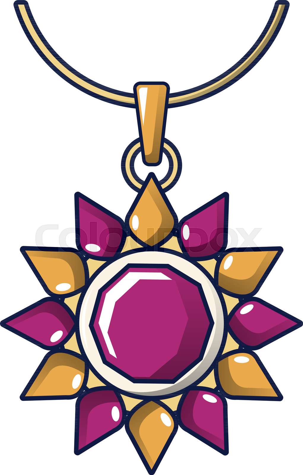 Ruby necklace icon, cartoon style | Stock vector | Colourbox