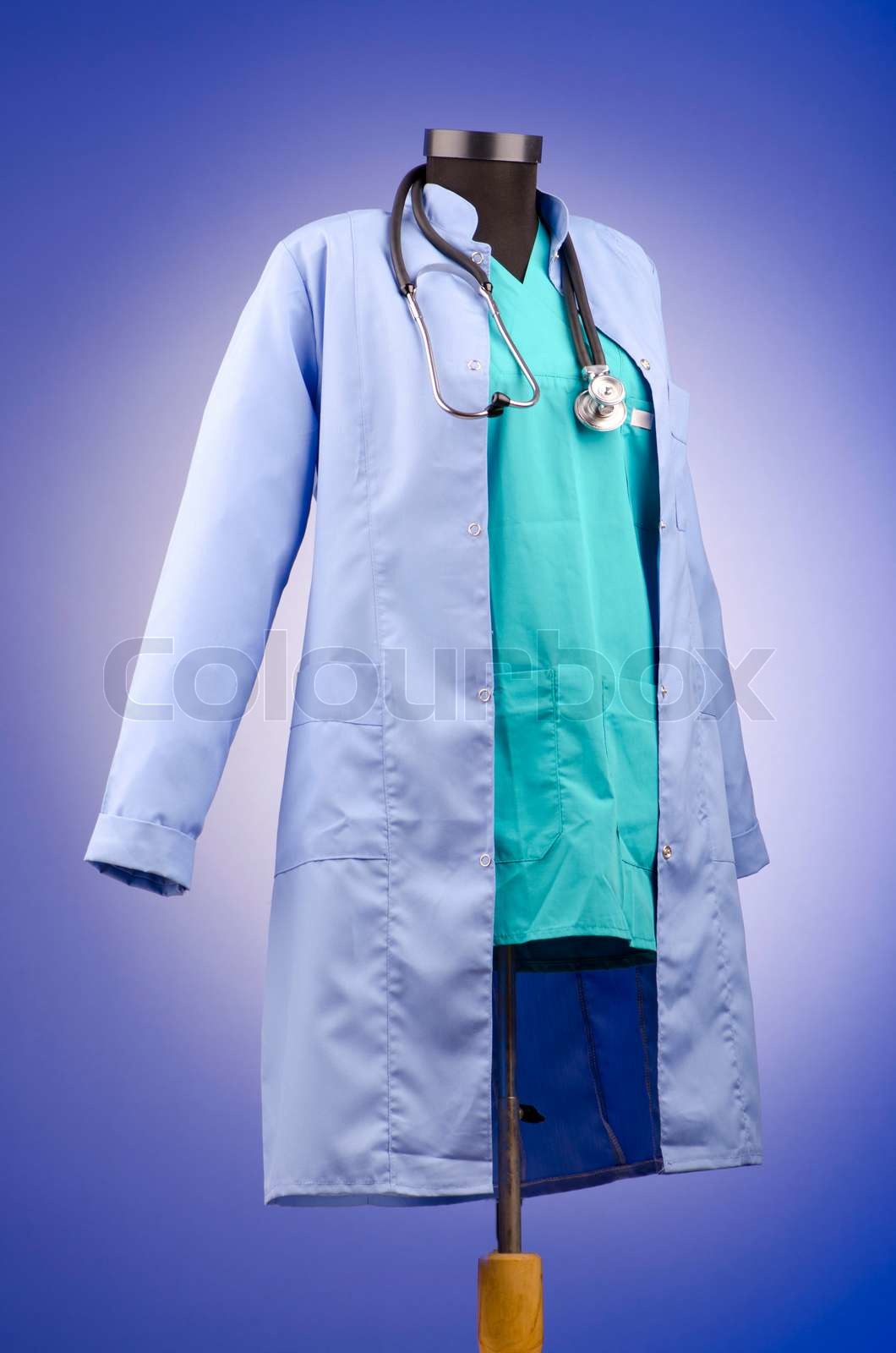 Doctor coat with the stethoscope | Stock image | Colourbox
